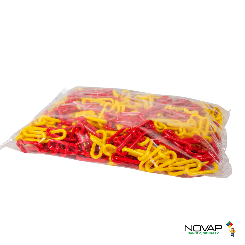 Chaîne plastique Ø 8mm x 25m Jaune/Rouge en sac - SIGNAL - 1185784 ...