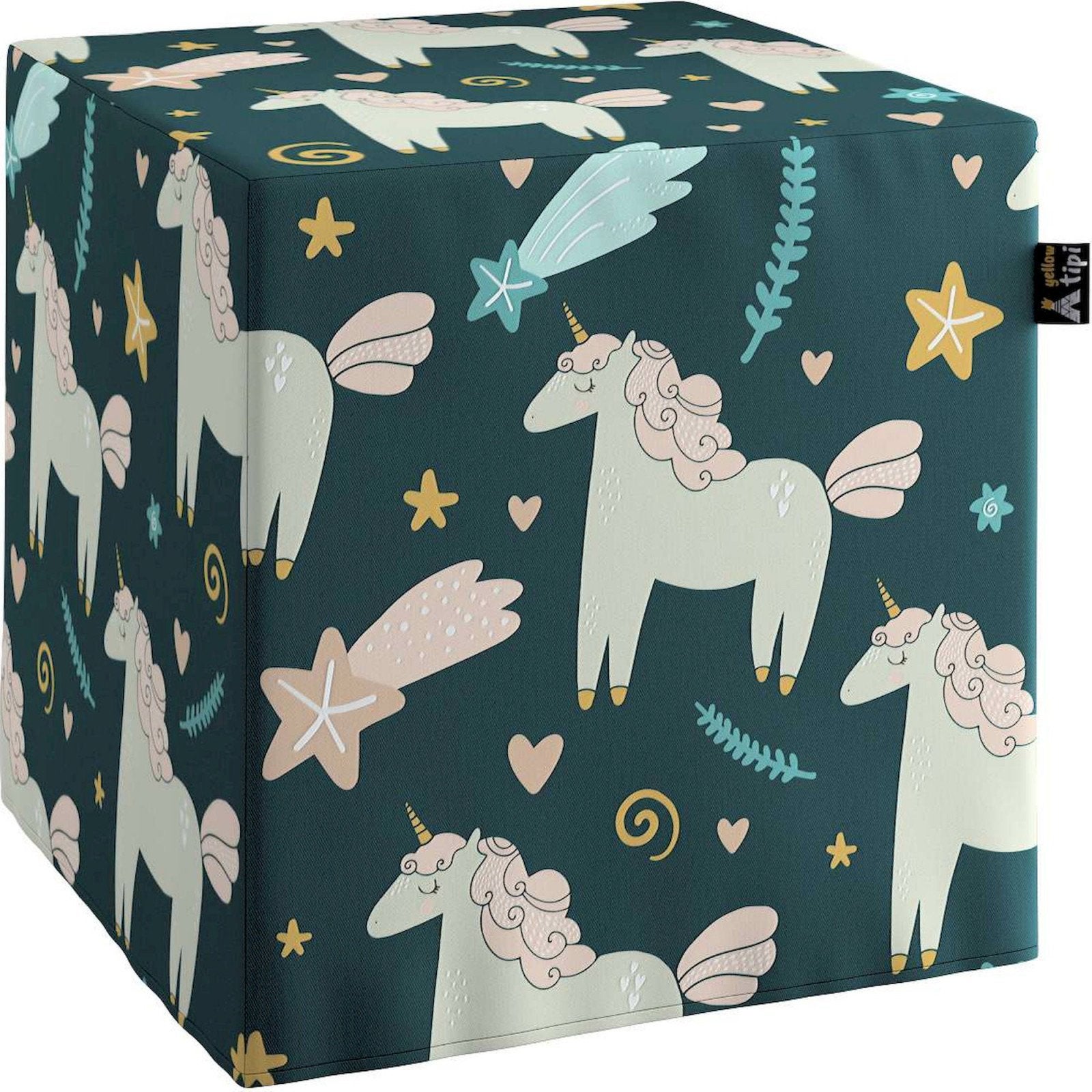 Pouf cube Magic 40 x 40 x 40 cm Bleu Foncé | Leroy Merlin