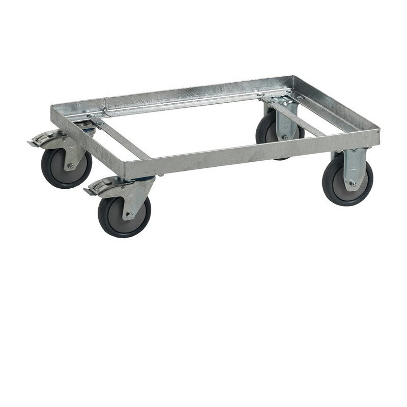 Châssis mobile acier galvanisé rectang. pour bacs de transport 400 l ...