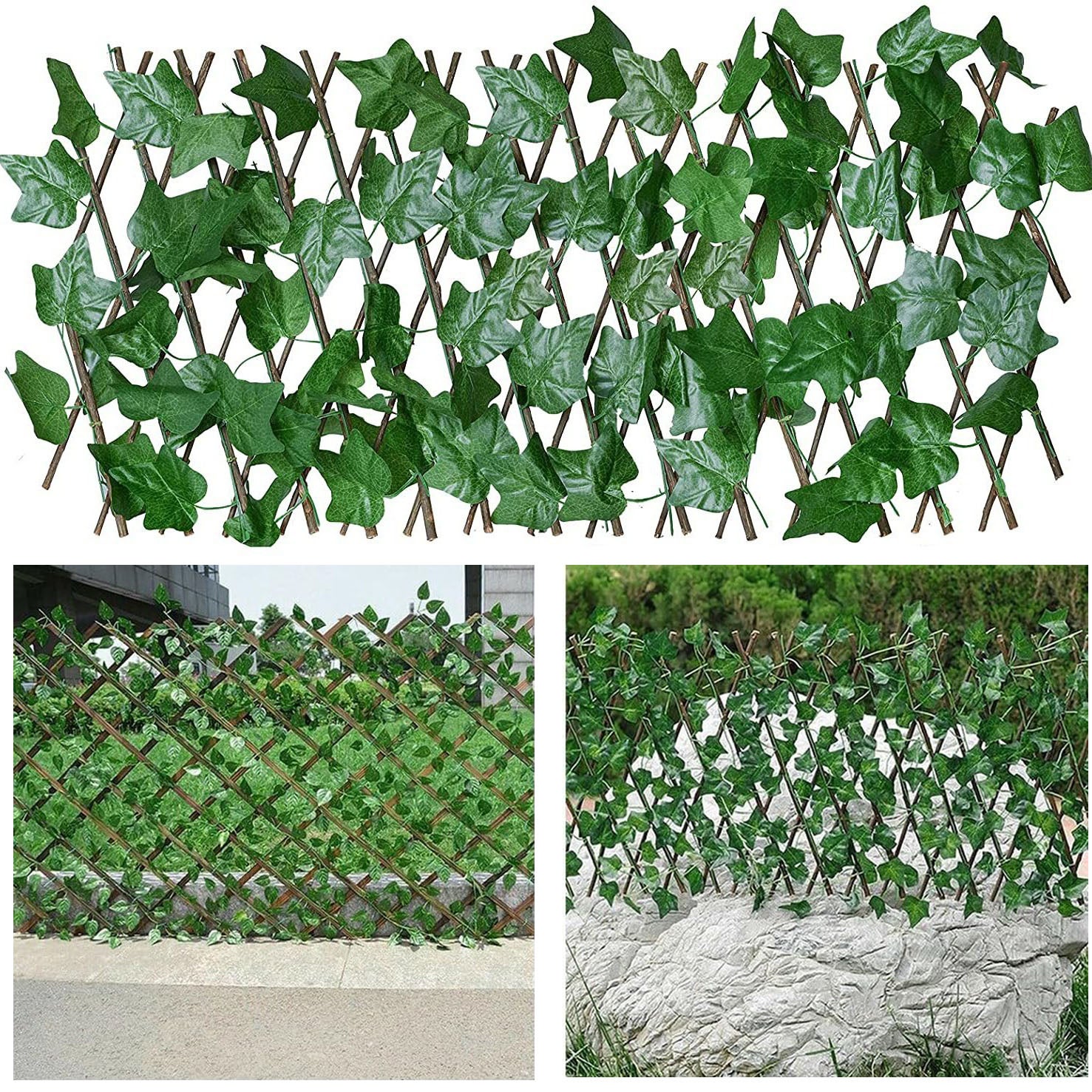 Clôture artificielle - 70 cm de lierre, fausses plantes grimpantes ...