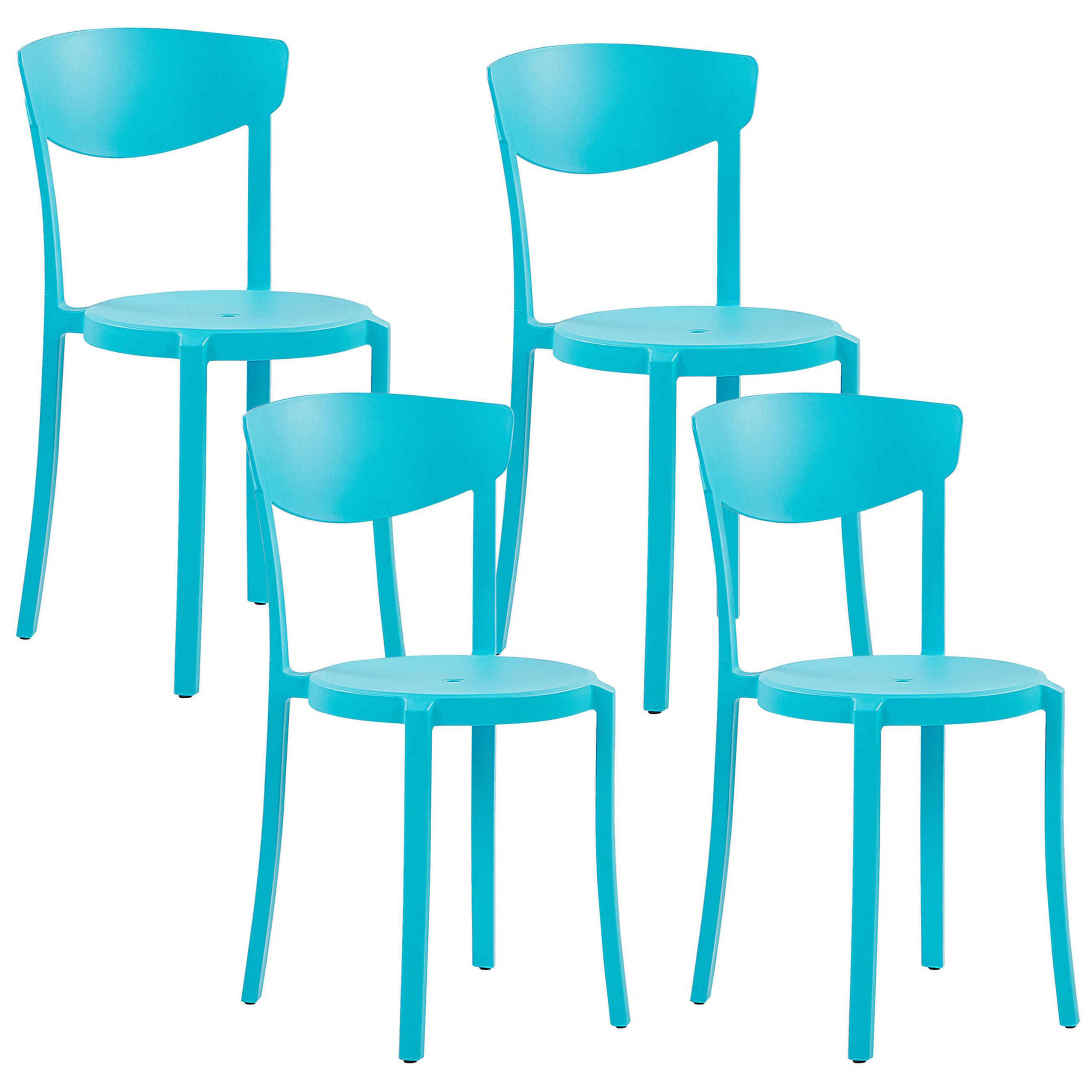 Beliani Lot de 4 chaises de jardin bleu turquoise VIESTE | Leroy Merlin
