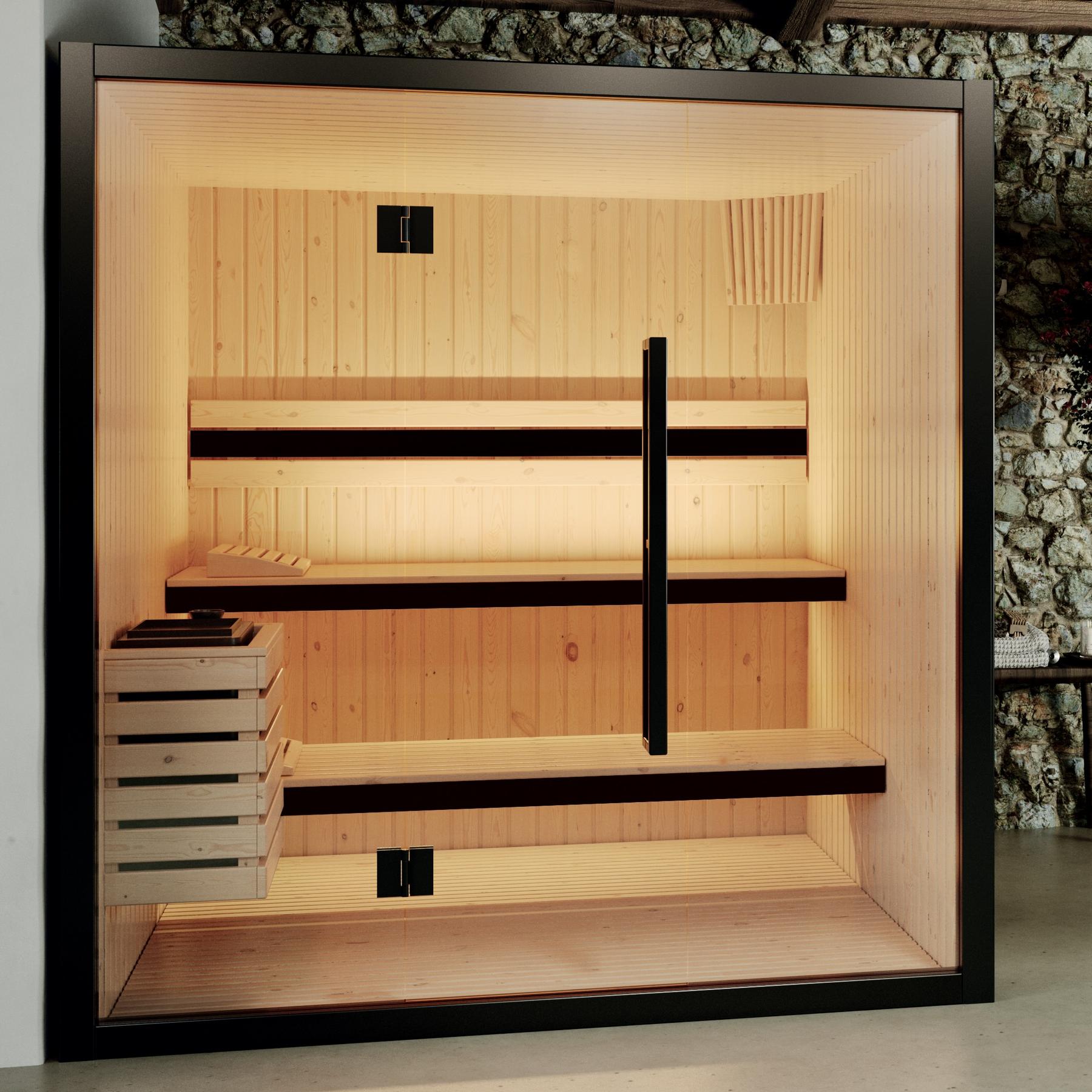 SAUNA KINEDO CLUB 149,5x107x210 intérieur ou extérieur EPICEA poêle ...