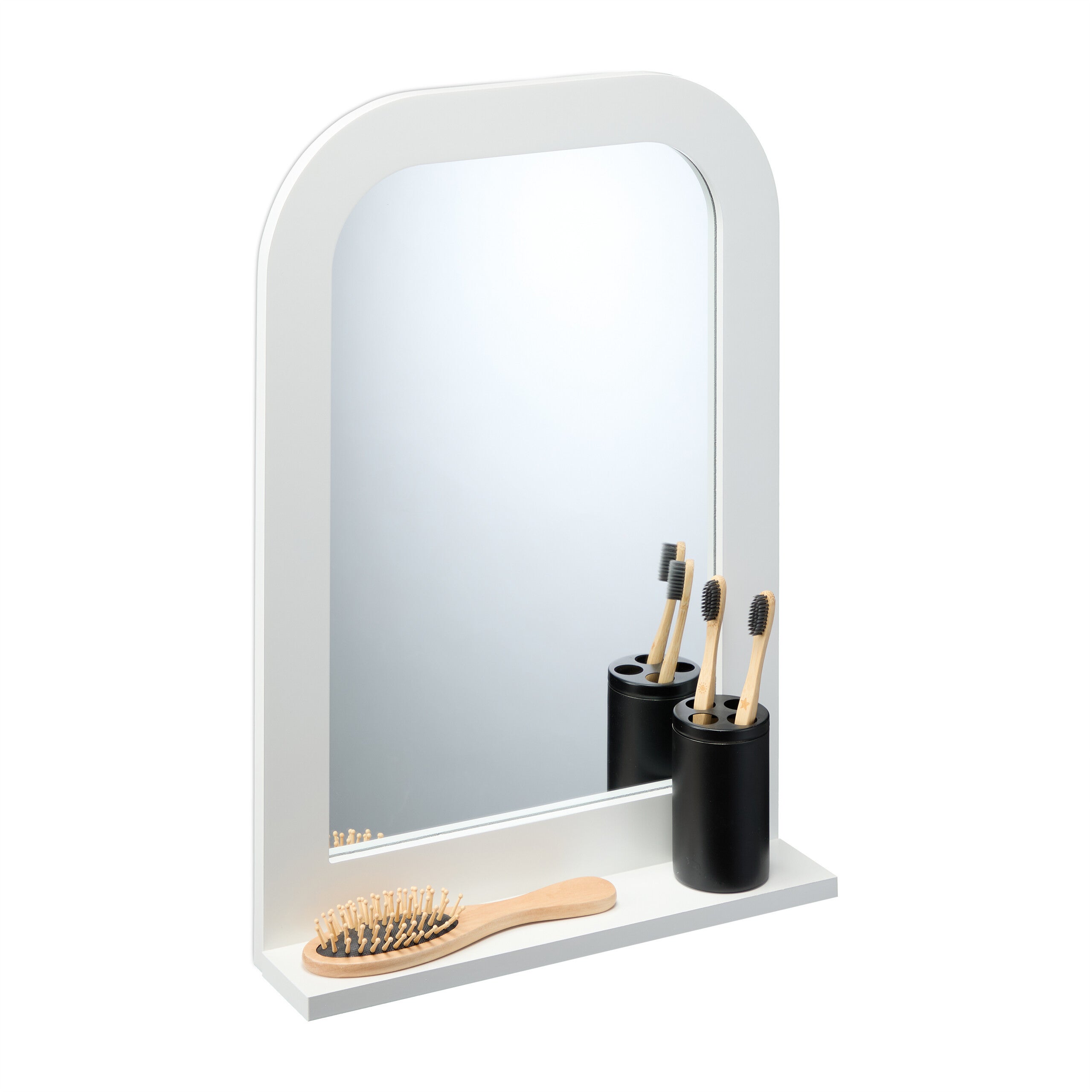 Espejo de Baño con Repisa Rectangular, 54x38x8,5 cm, MDF, para Colgar ...