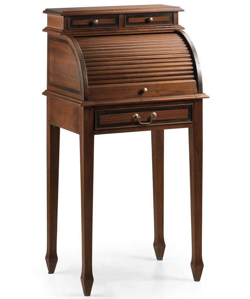 Petit bureau secrétaire en bois d'acajou marron Castle 55cm | Leroy Merlin