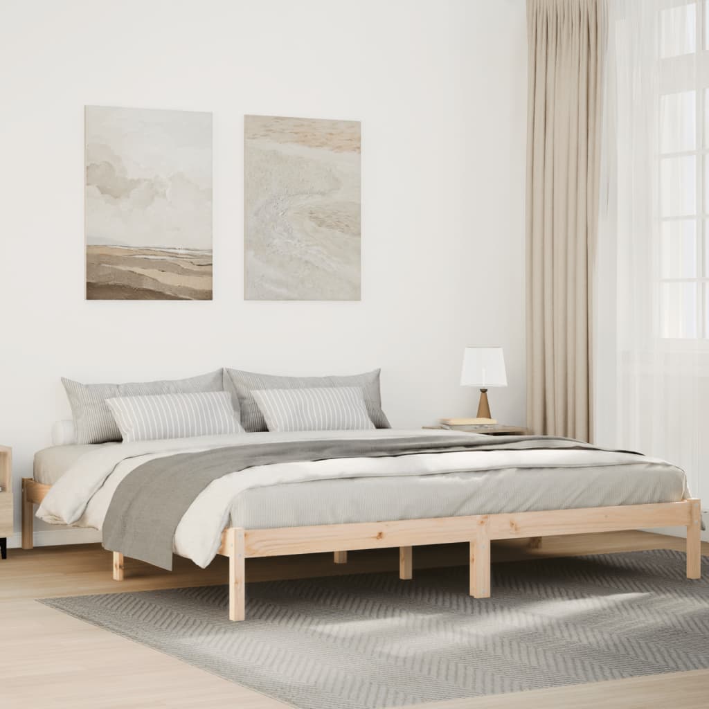 Cadre de lit extra long sans matelas 200x210 cm bois massif pin | Leroy ...
