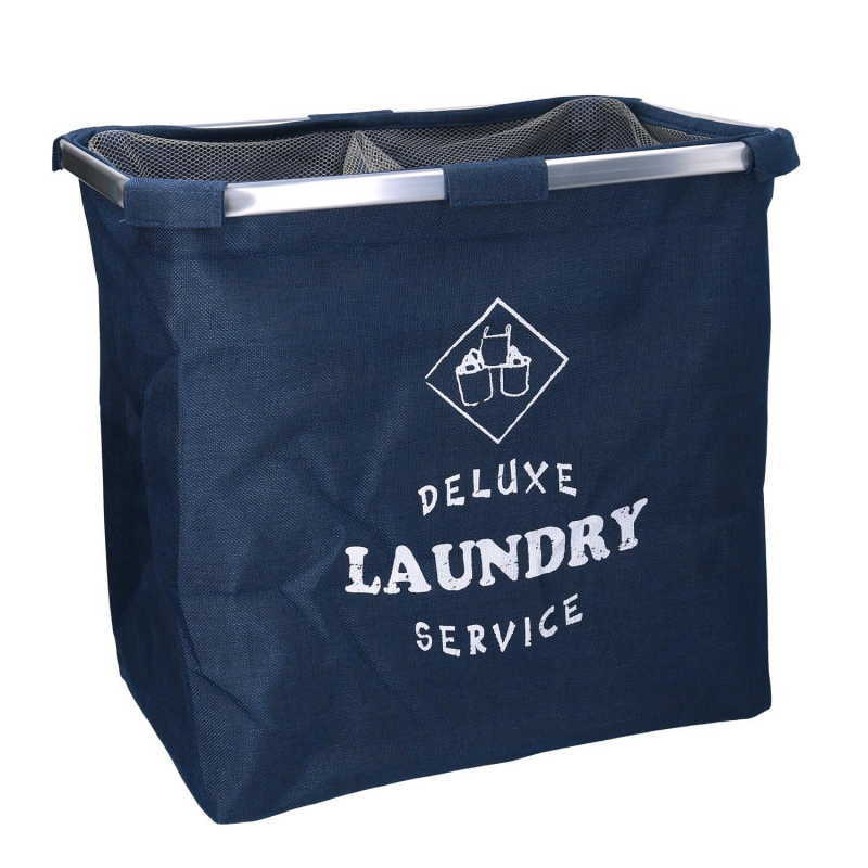 Panier pliable double en tissu bleu cm 54x34,5h50,5 | Leroy Merlin