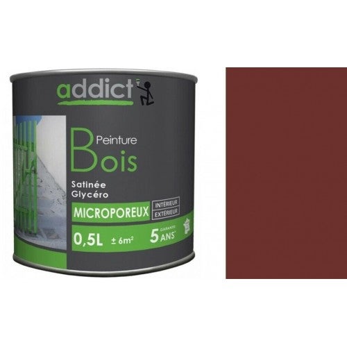 Peinture spéciale bois glycéro Rouge basque satin 0.5L ADDICT ...