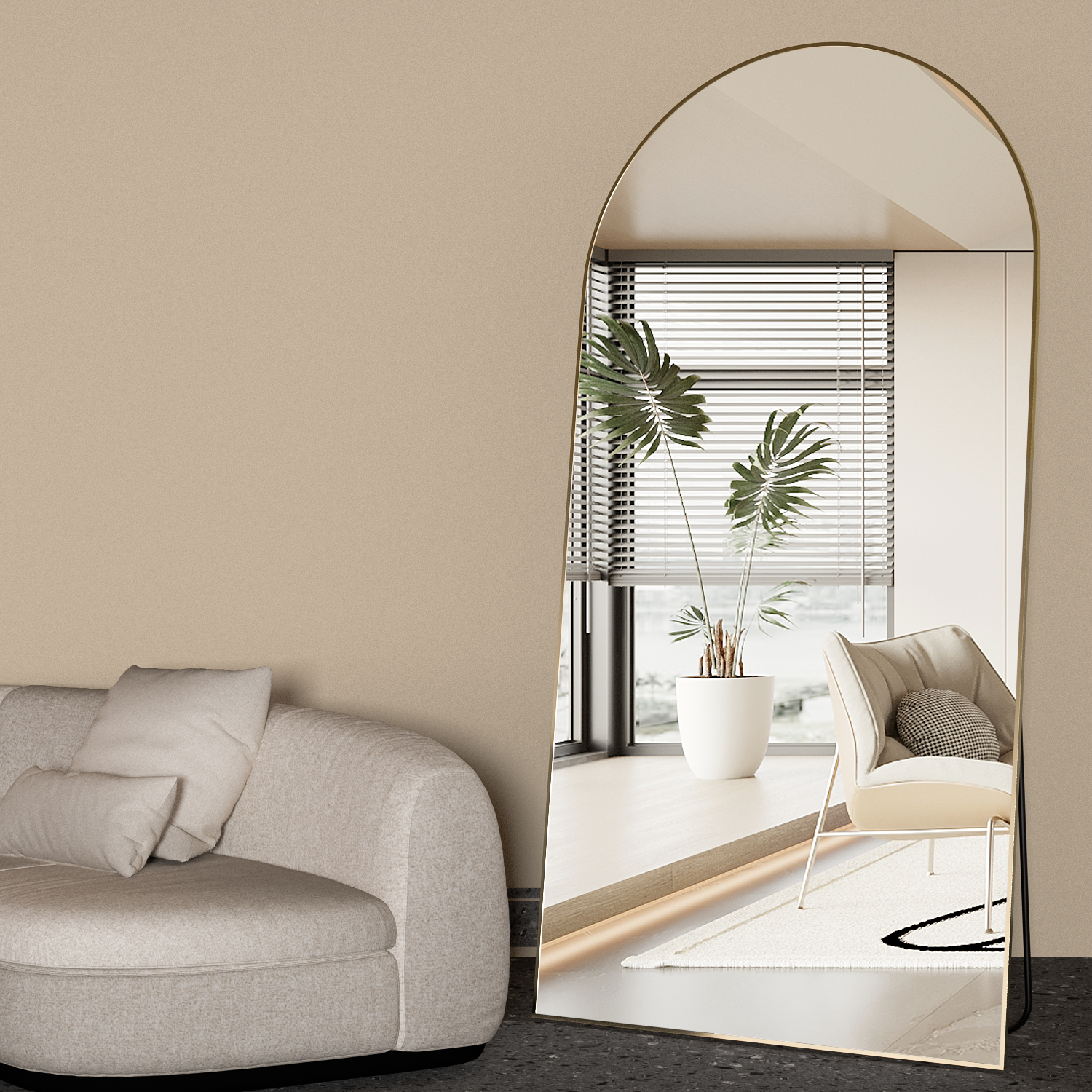 Miroir pleine longueur 180 x 80 cm, miroir de sol avec cadre en ...