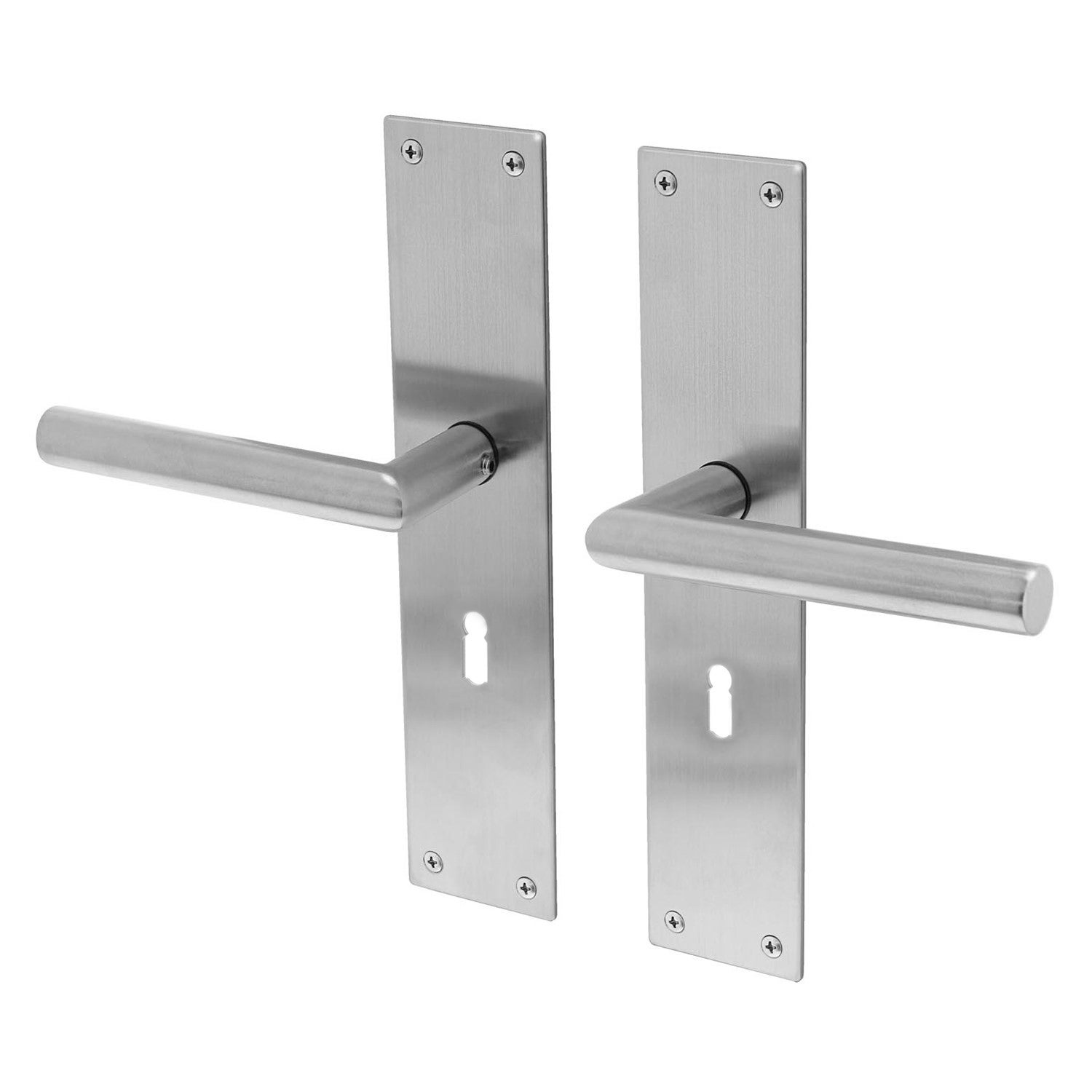Wovar Poignée de porte Lavuzo Nuoro inox - Poignée de porte sur plaque ...