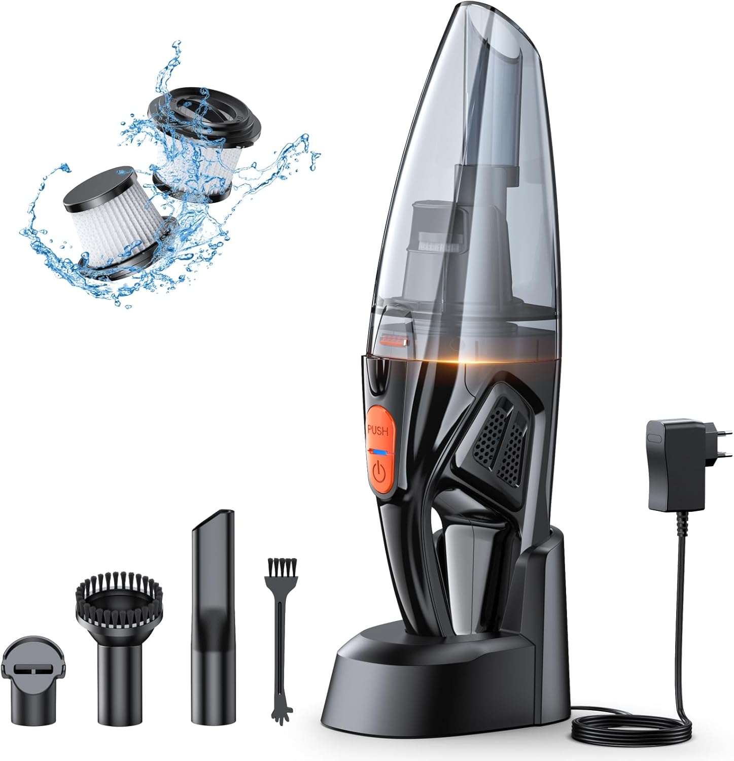 Aspirateur à Main Rechargeable 9KPA sans Fil, Puissant avec Charge ...