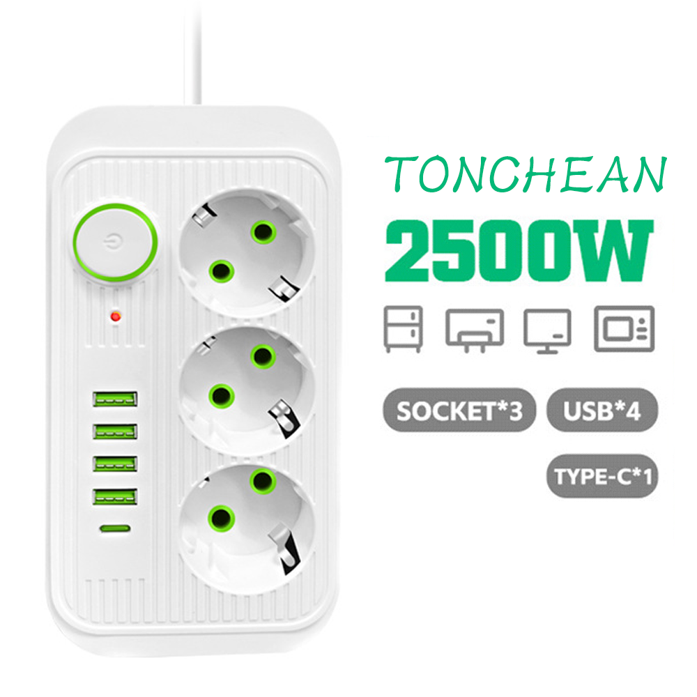 Multiprise murale avec 3 prises et 4 ports USB, dont 1 port USB C ...