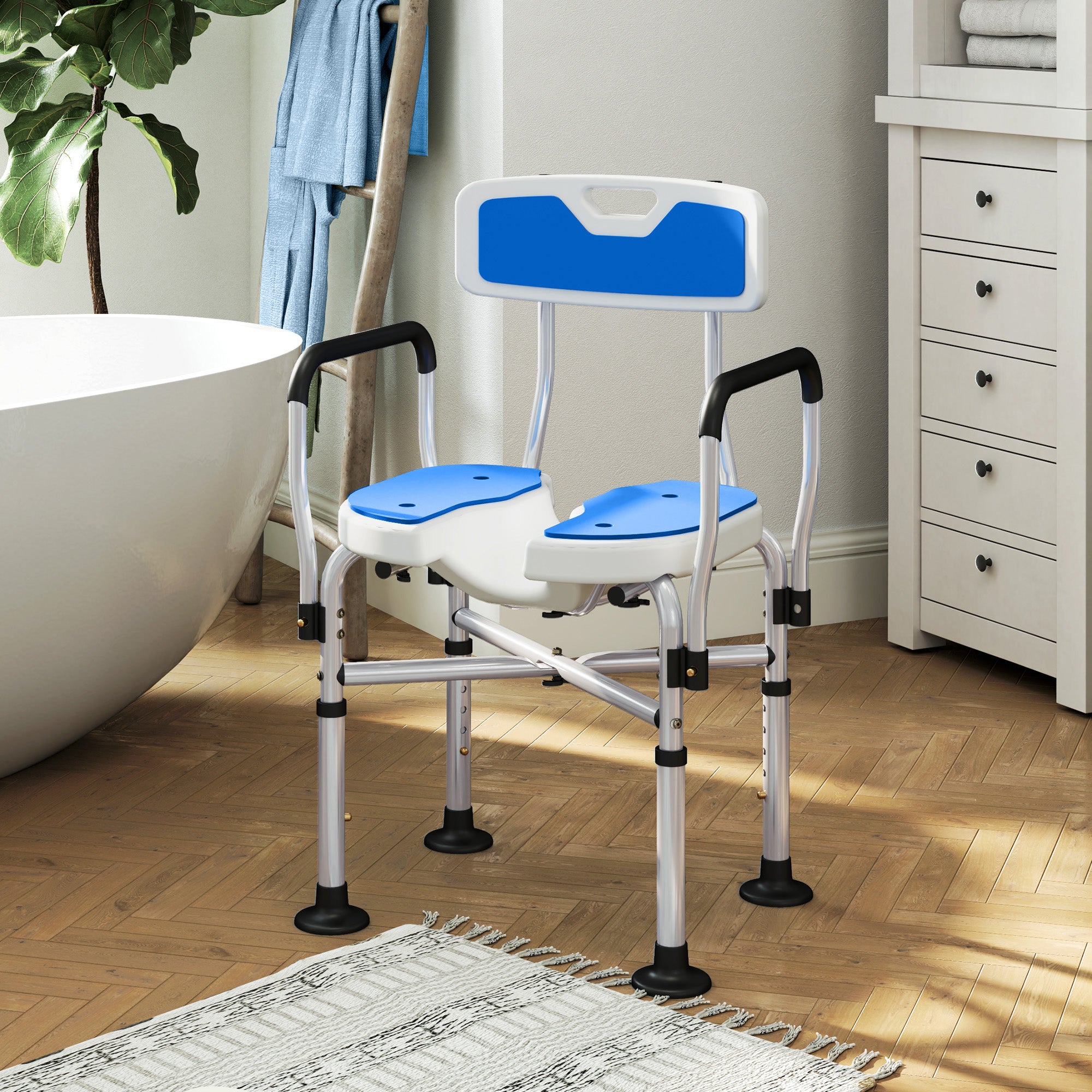 Chaise Douche Siège Rainuré Hauteur Réglable Dossier Antidérapant ...