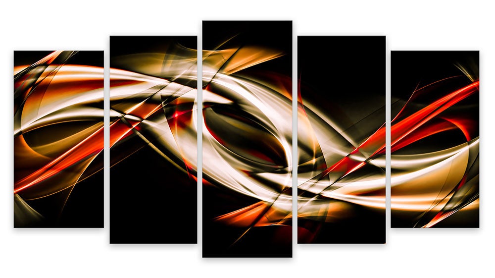 Tableau 5 parties abstrait reflexion intemporelle - 150x80 cm | Leroy ...
