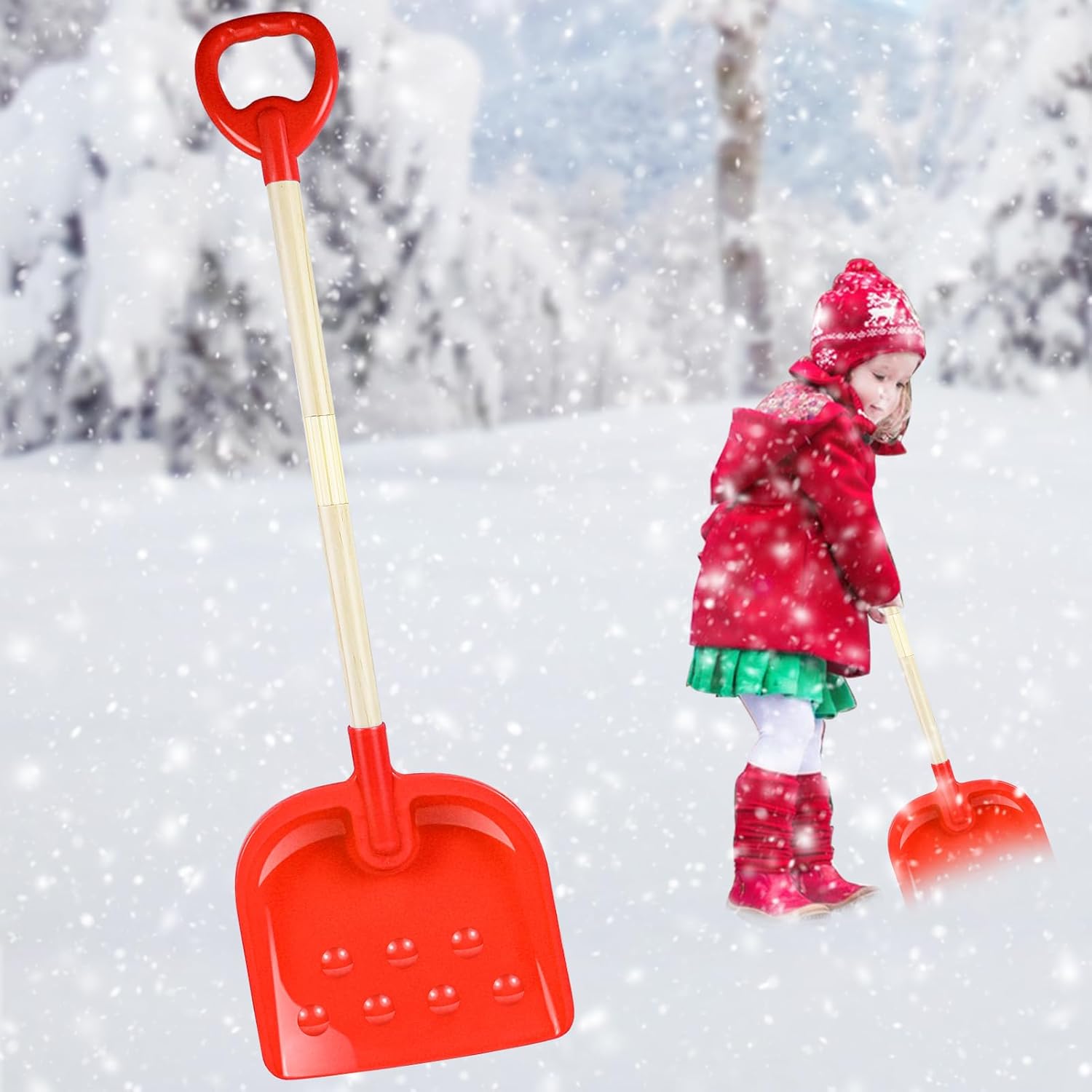 Pelle à neige amovible pour enfants, poignée en forme de D facile à ...