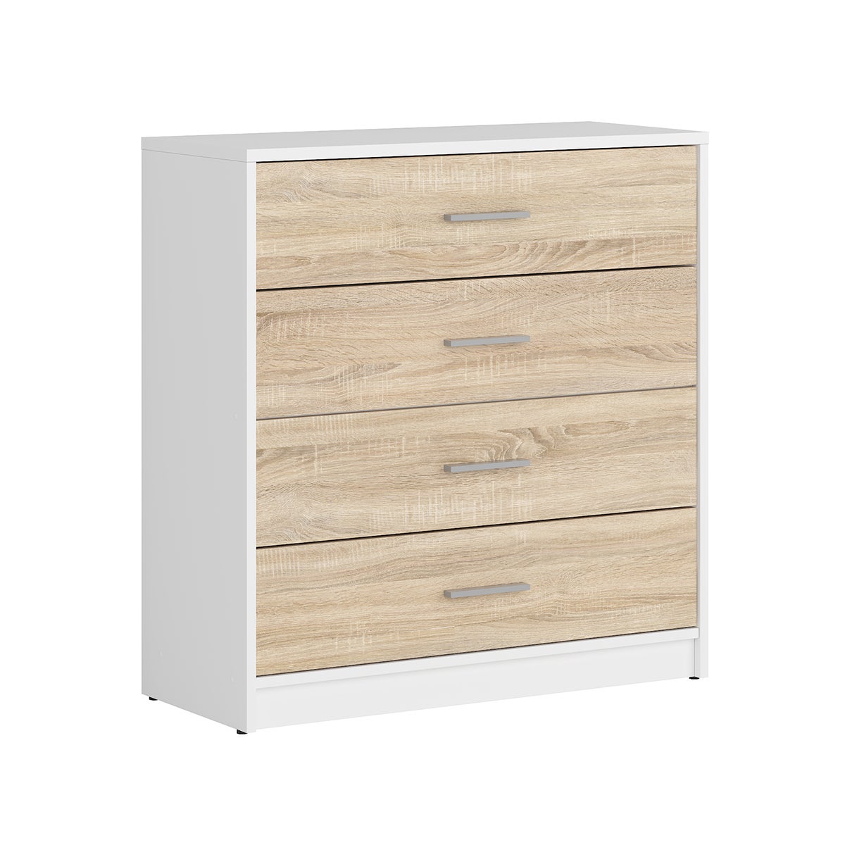 Cómoda 4 cajones Ewen Blanco y Madera | Leroy Merlin