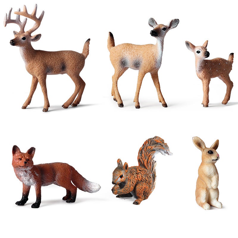 Pack de 6 figurines réalistes d'animaux de la forêt Ensemble d'animaux ...