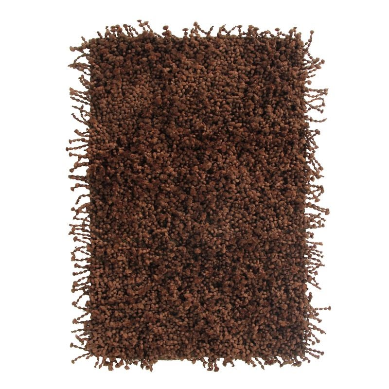 Tapis salon effet popcorn extra-doux marron 85x55 | Leroy Merlin