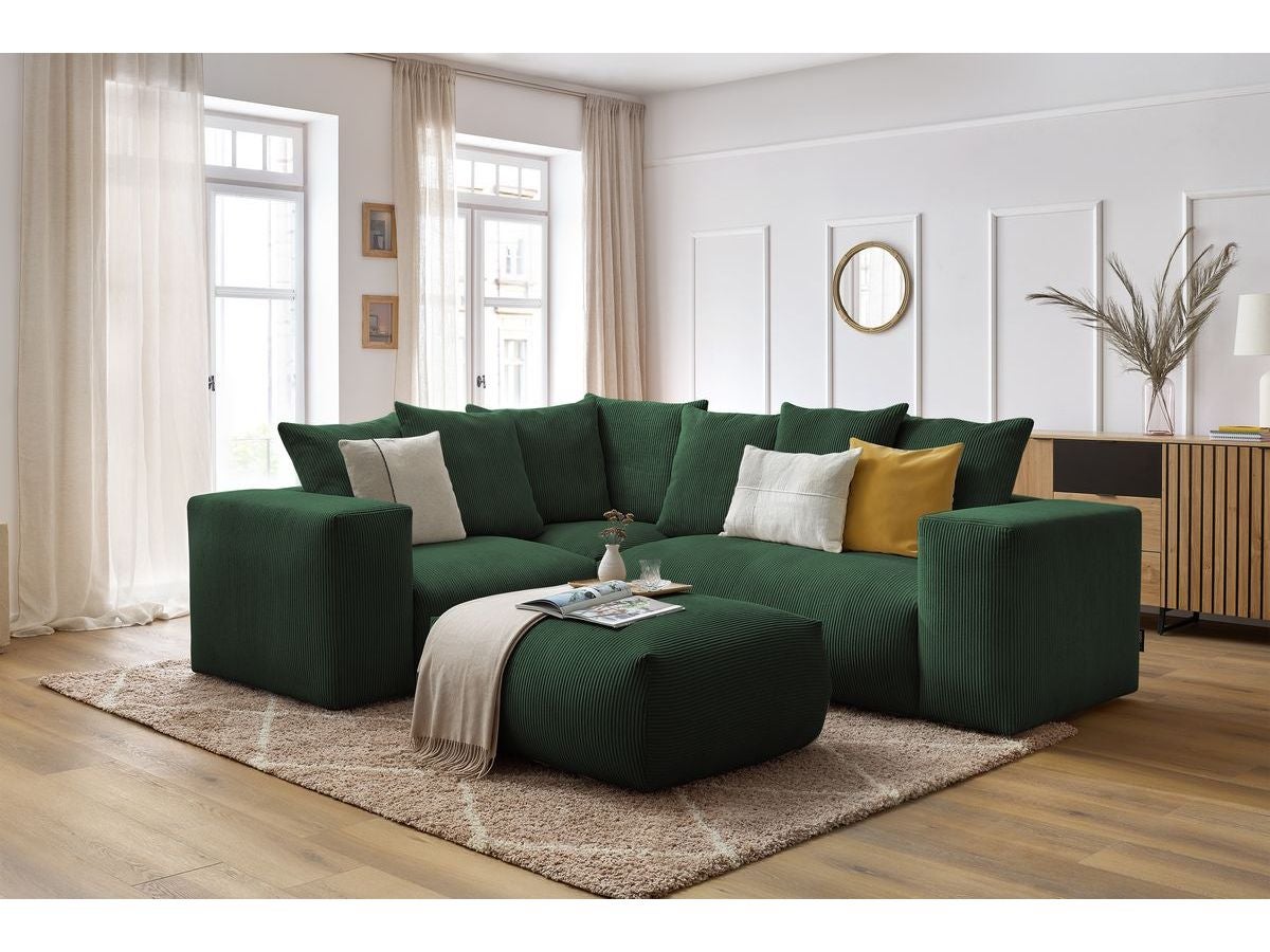 BOBOCHIC Canapé d'angle fixe modulable VOLTAIRE avec 1 chauffeuse 2 ...