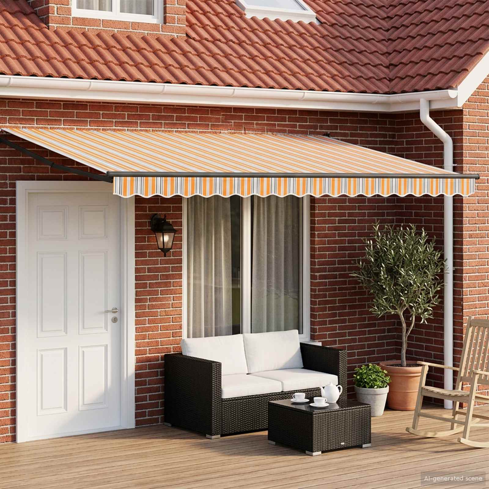 Store rétractable manuel avec LEDs 4 × 3 m | Leroy Merlin