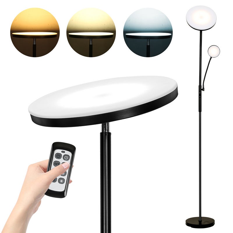 Lámpara de pie LED 24W Lámpara de pie Lámpara de lectura Sala redonda ...