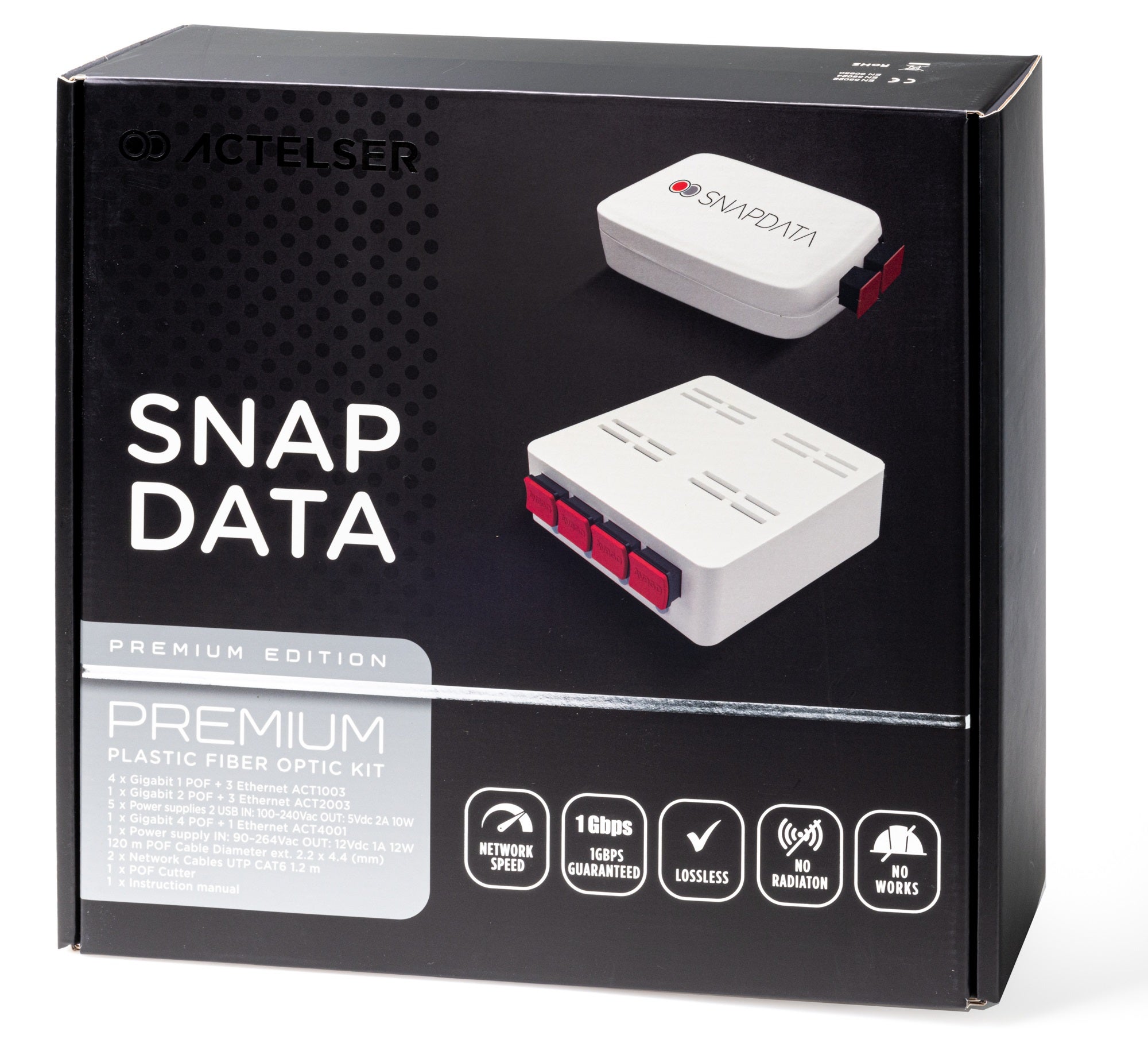 ACTESLER Kit Premium Snap Data de Fibra Optica Plástica 100 Metros ...