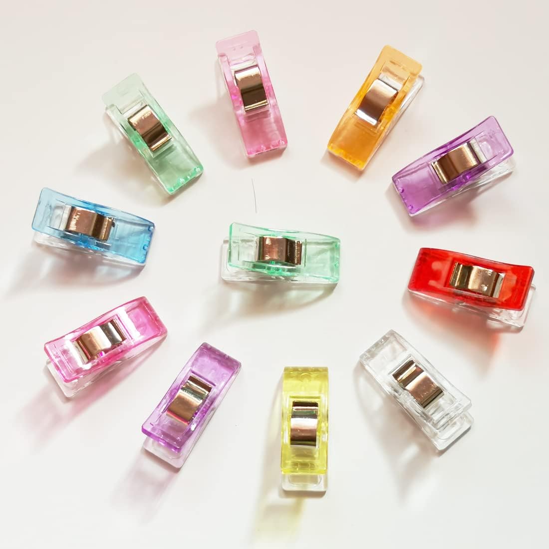 100 pinzas de costura de plástico, colores surtidos, pinzas para ...