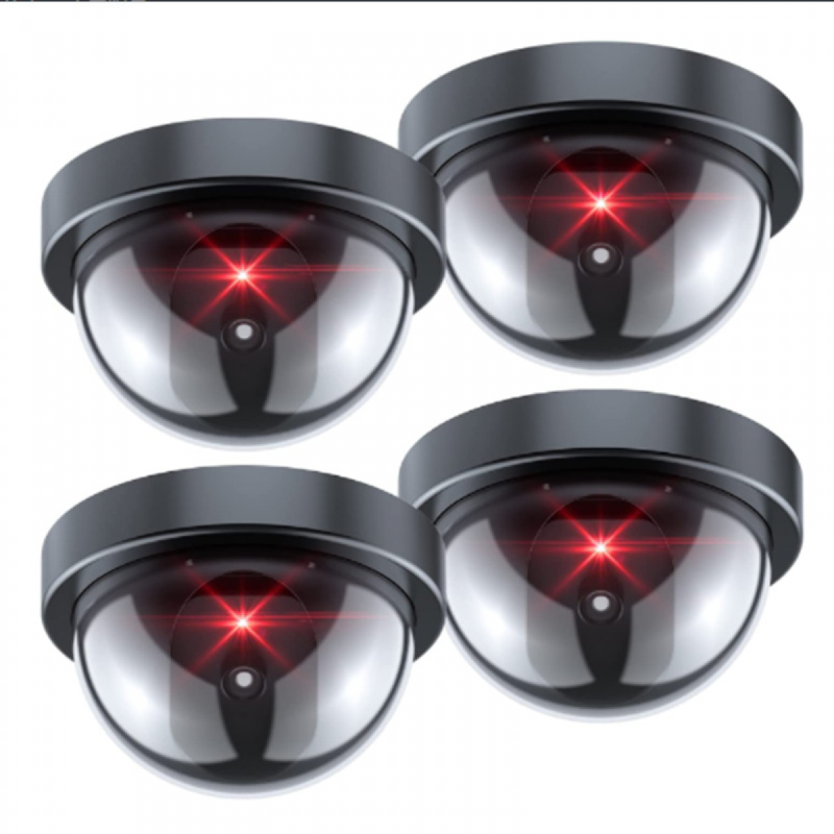 Cámara domo de seguridad ficticia, con luz LED roja intermitente y ...
