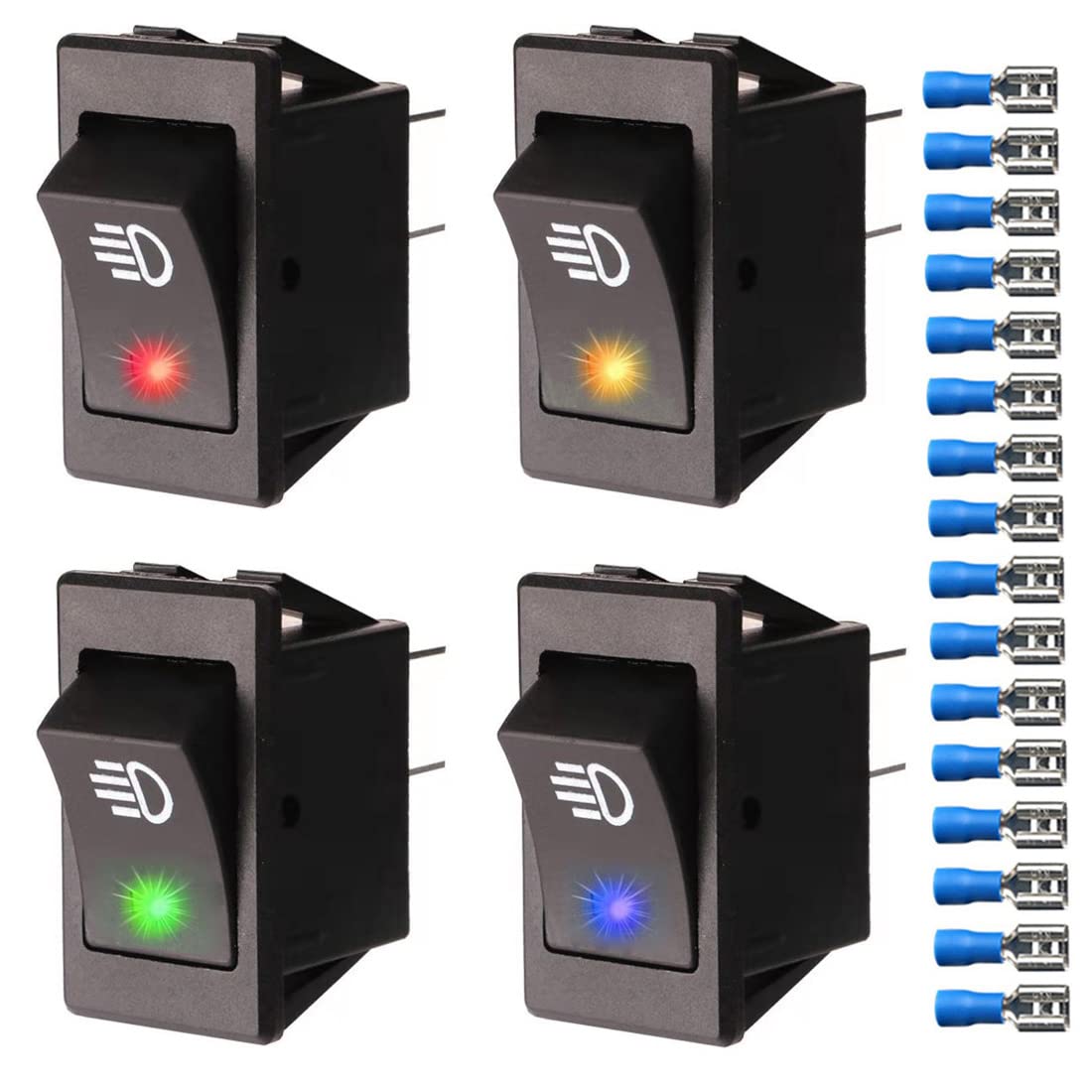 Gebildet 4pcs 12VDC/35A Auto Pulsante Interruttore a Bilanciere per ...