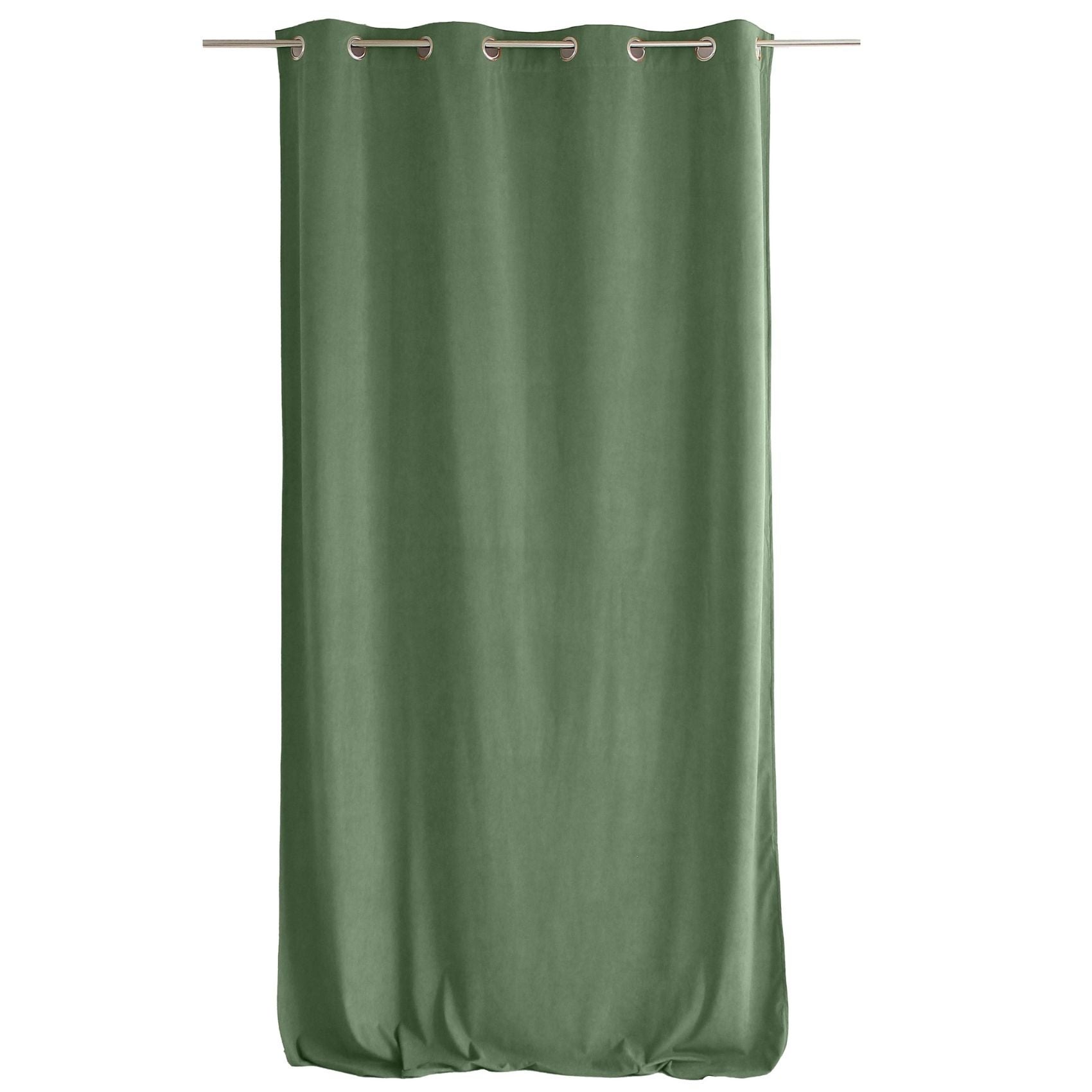 Rideau tamisant en velours - Vert clair - 140x260 cm | Leroy Merlin