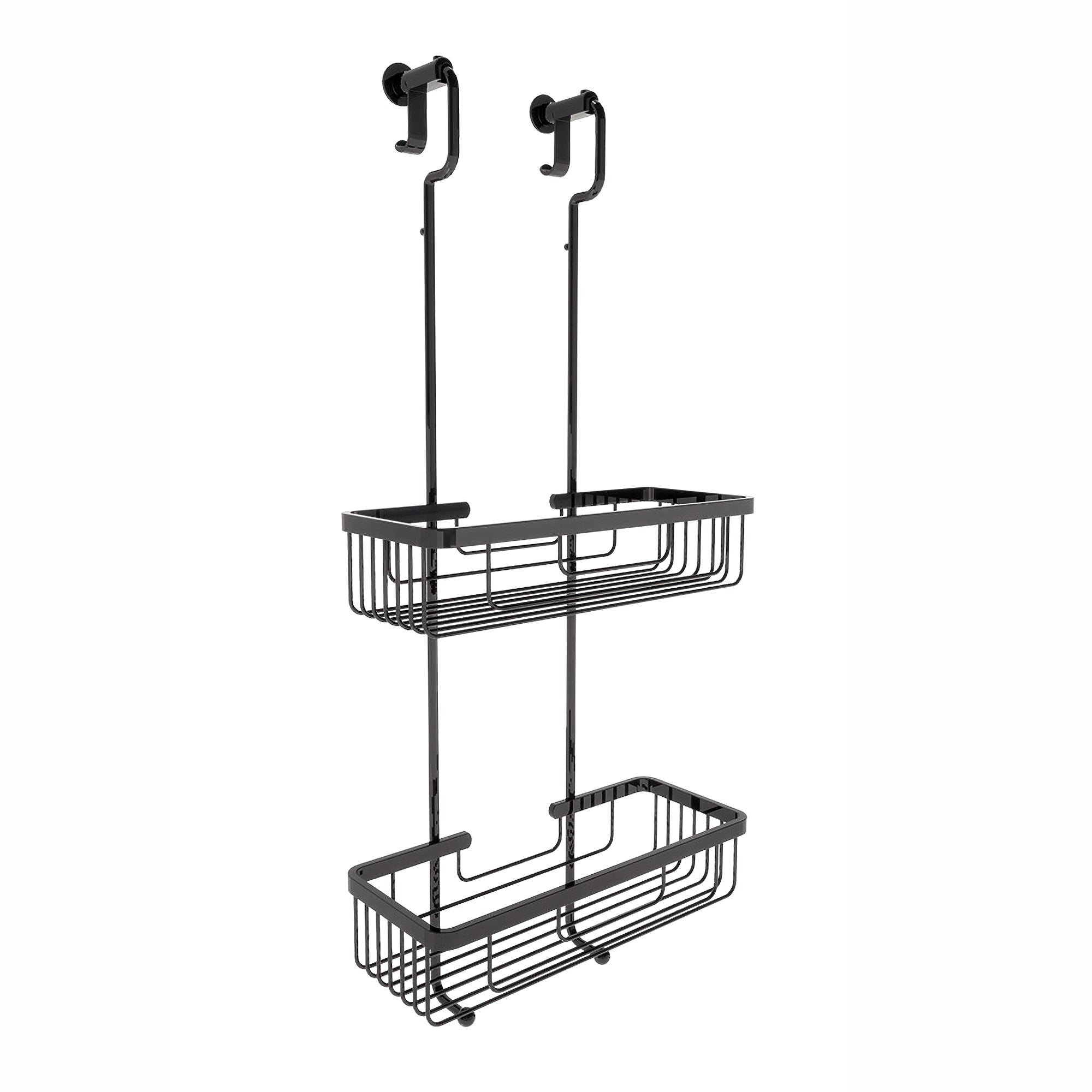 Lineabeta - Cesta de ducha doble colgante negro mate | Leroy Merlin