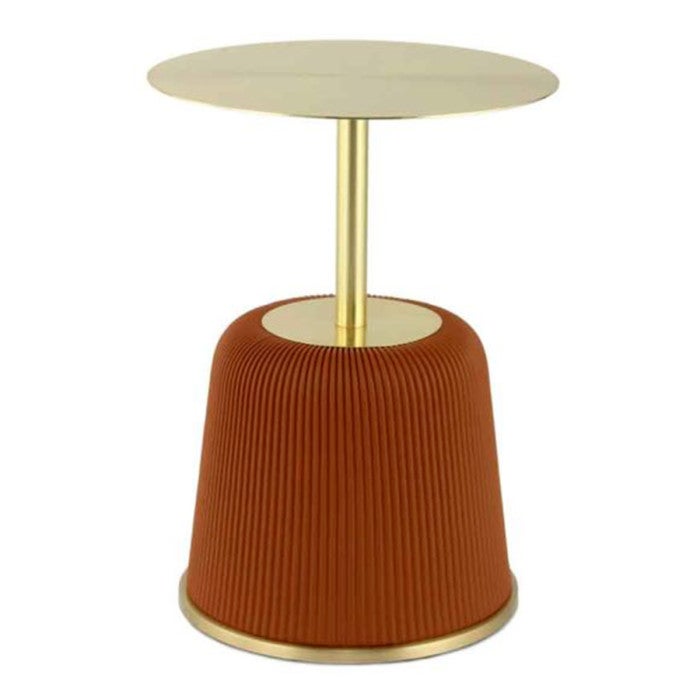 Table d'Appoint Design "Jokai" 60cm Cognac & Or | Leroy Merlin