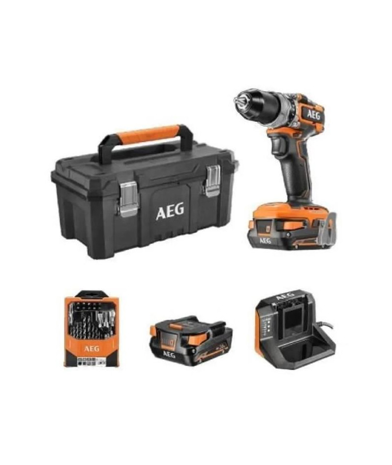 Perceuse-visseuse a percussion SUBCOMPACT - AEG - 18V BRUSHLESS, 65 Nm + 2 batteries, 1 chargeur ...