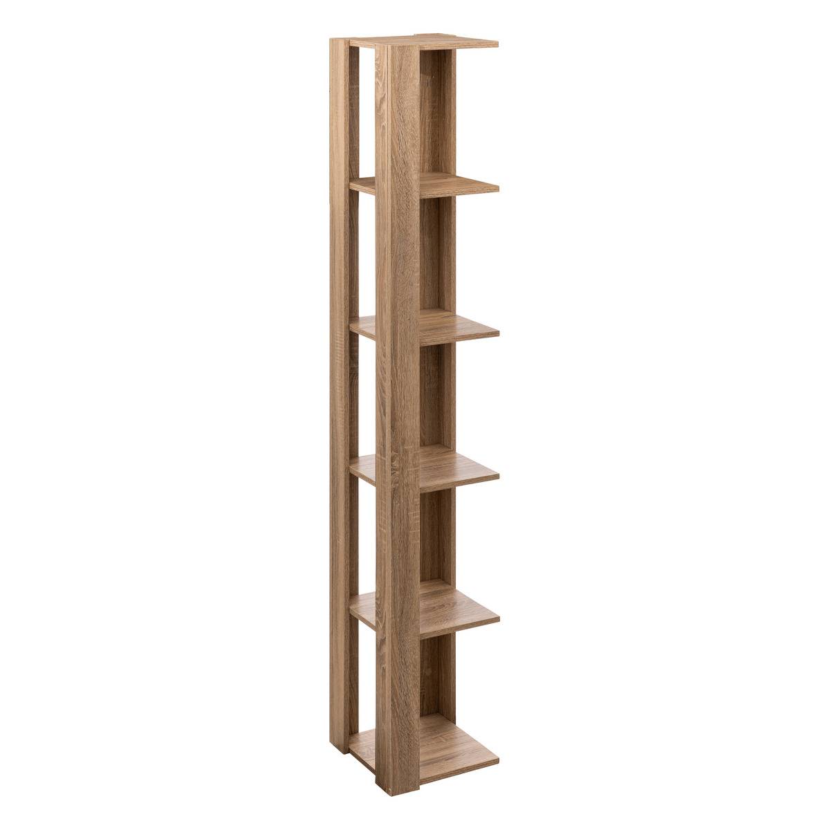 5five - estantería esquinera de columna efecto roble beige natural ...