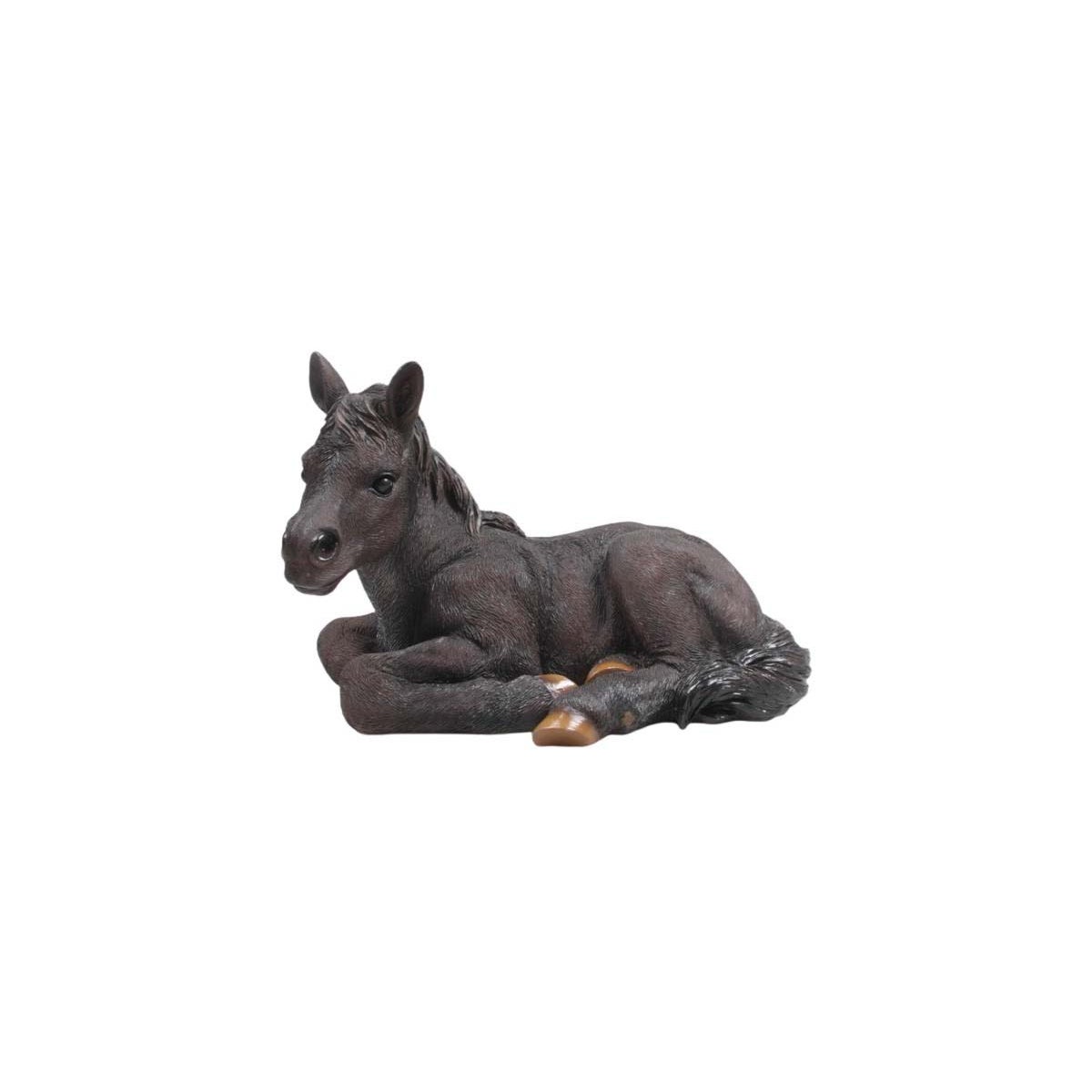 Cheval noir couché en résine 34x22x22 cm Farmwood Animals | Leroy Merlin