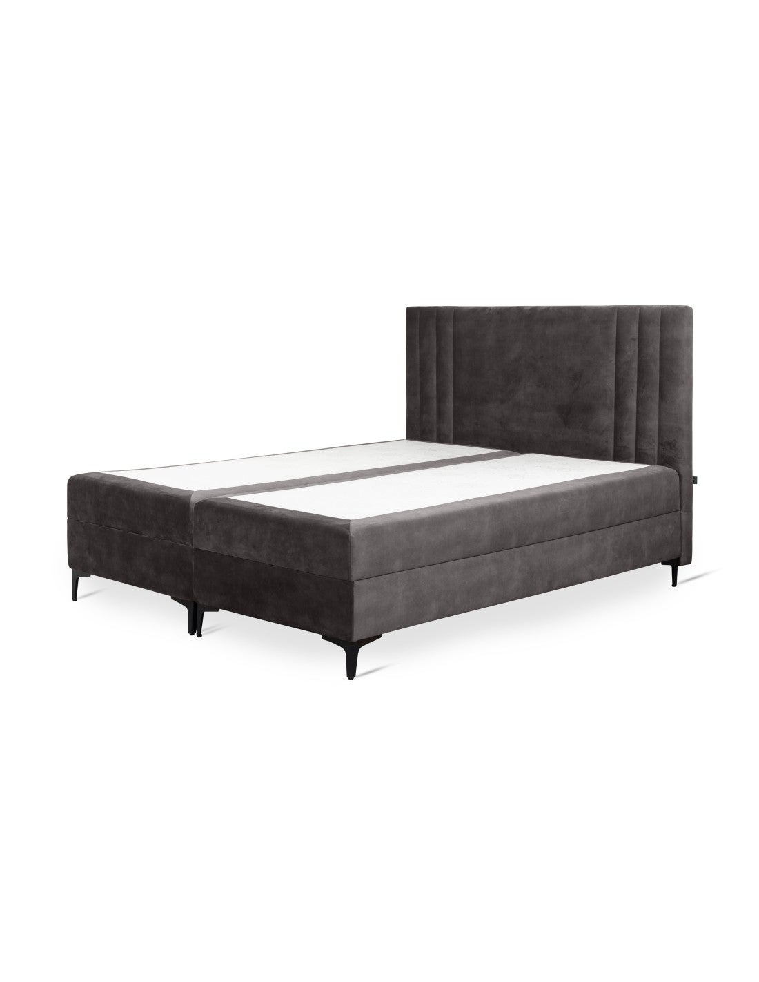 Lit boxspring 180x200 coloris anthracite avec double coffre ...