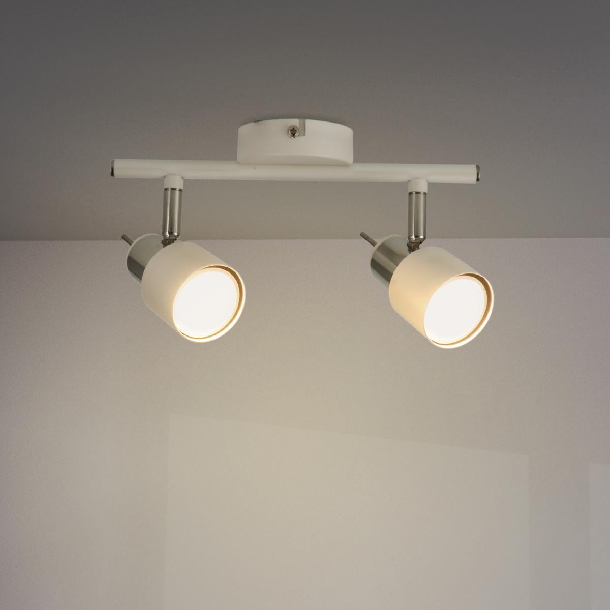 LEDUNI Lampe de Plafond LED Ø24X14CM Série White 2 Douille GU10 Pour ...