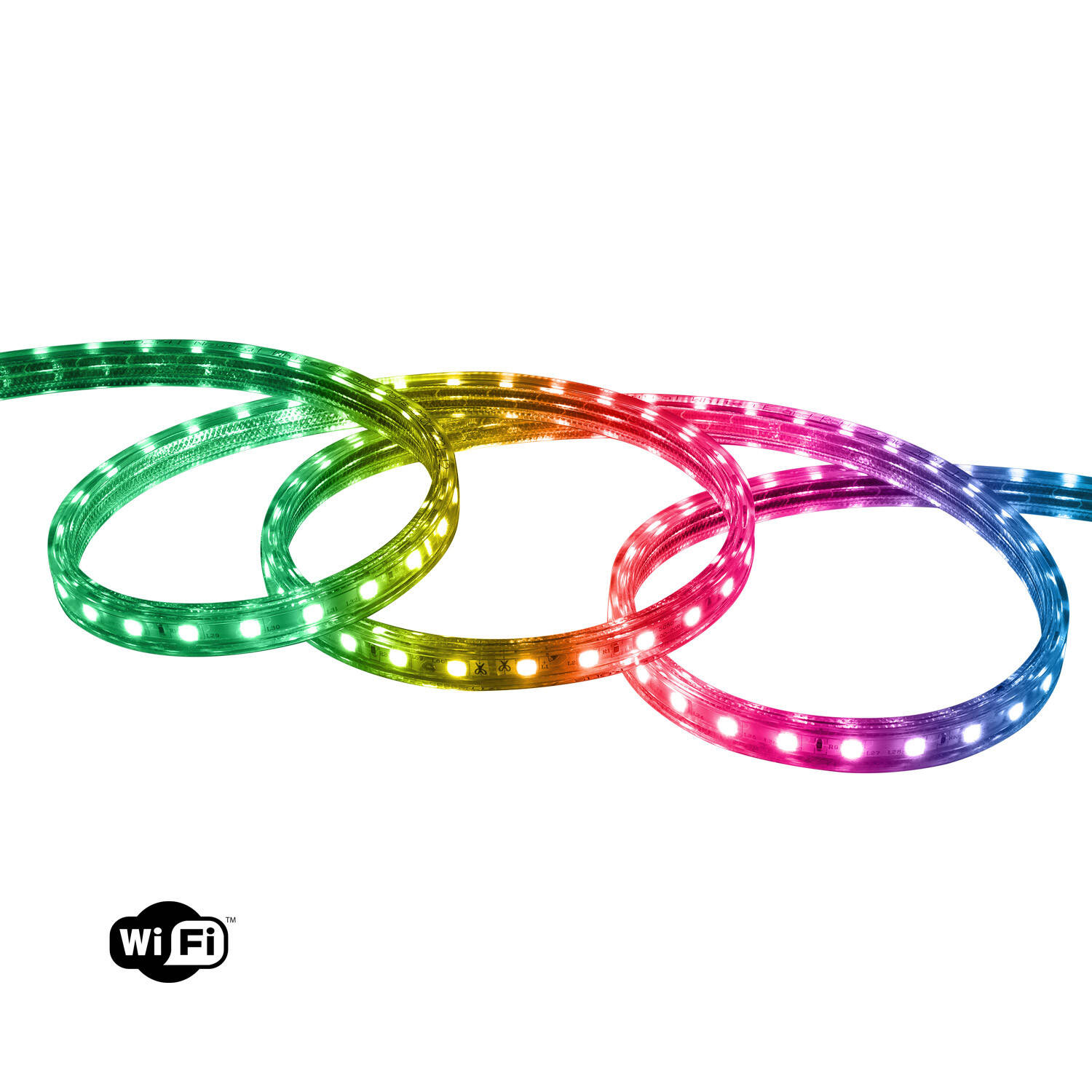 Ledkia - Tira LED RGB 220V SMD 60 LED/m 10W/m Ancho 16mm Corte 100cm ...