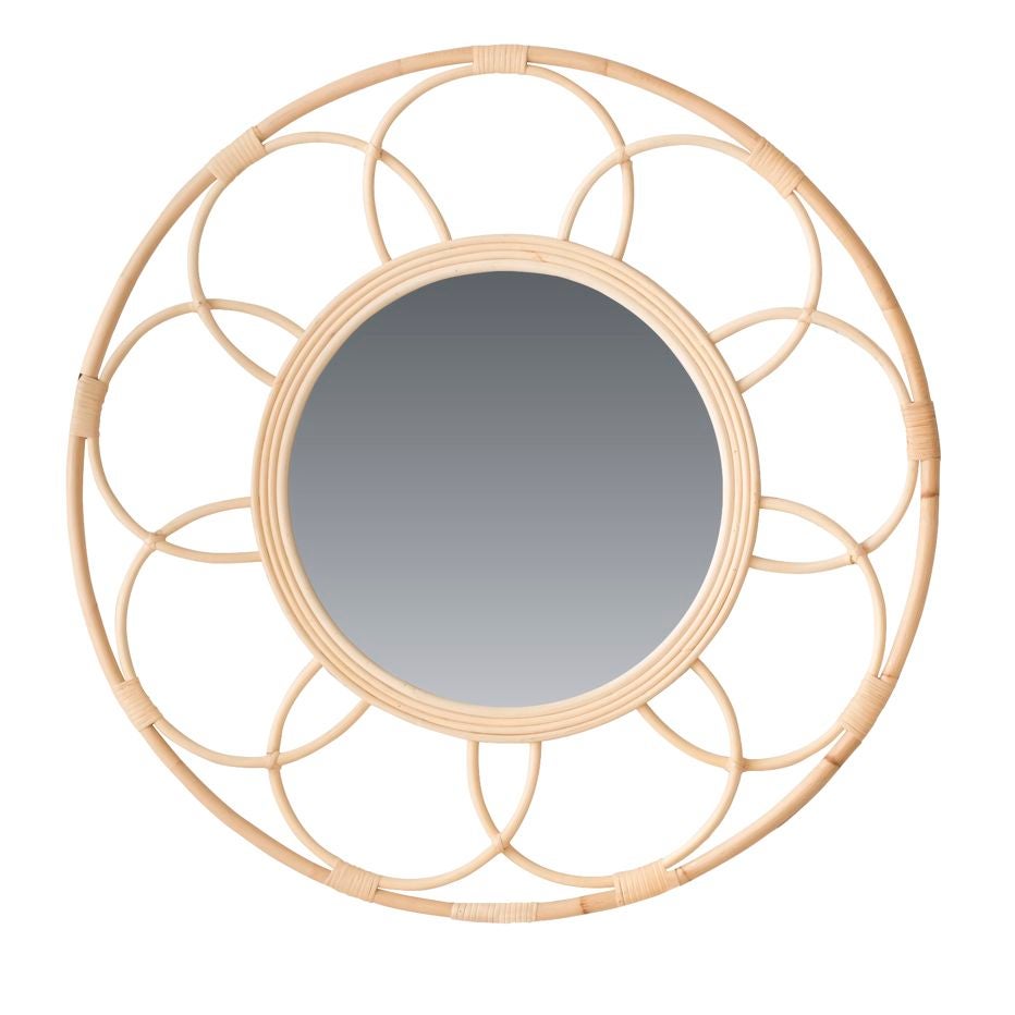 Ceira miroir rond mural en rotin naturel | Leroy Merlin