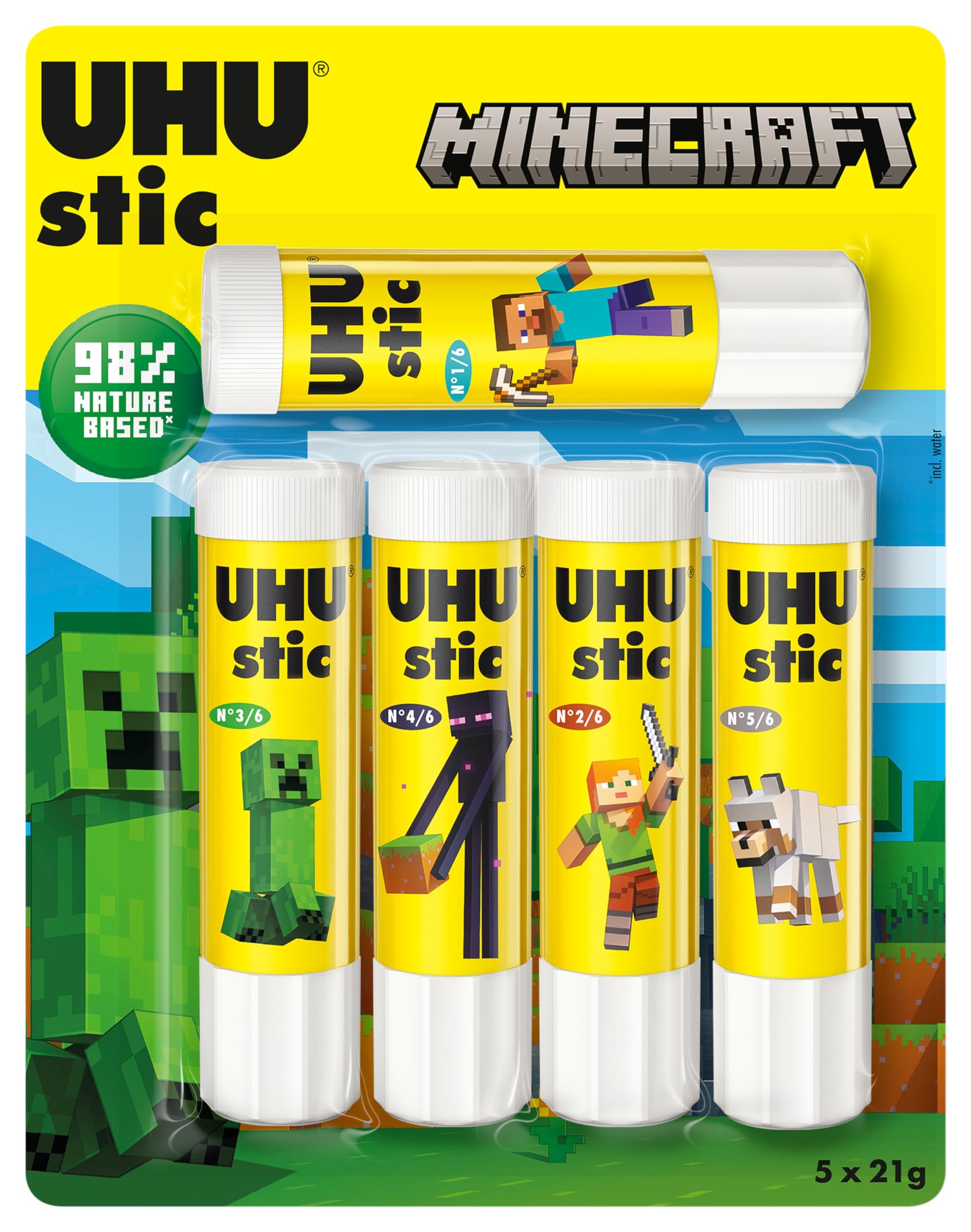 UHU Stic Minecraft Limited Edition Collezionabili, Colla Stick per la ...