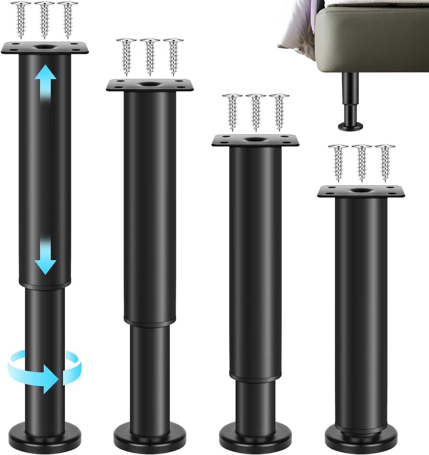 PCS Pies de Mueble Ajustables Pies de Mesa de Metal Pie de Mueble para ...