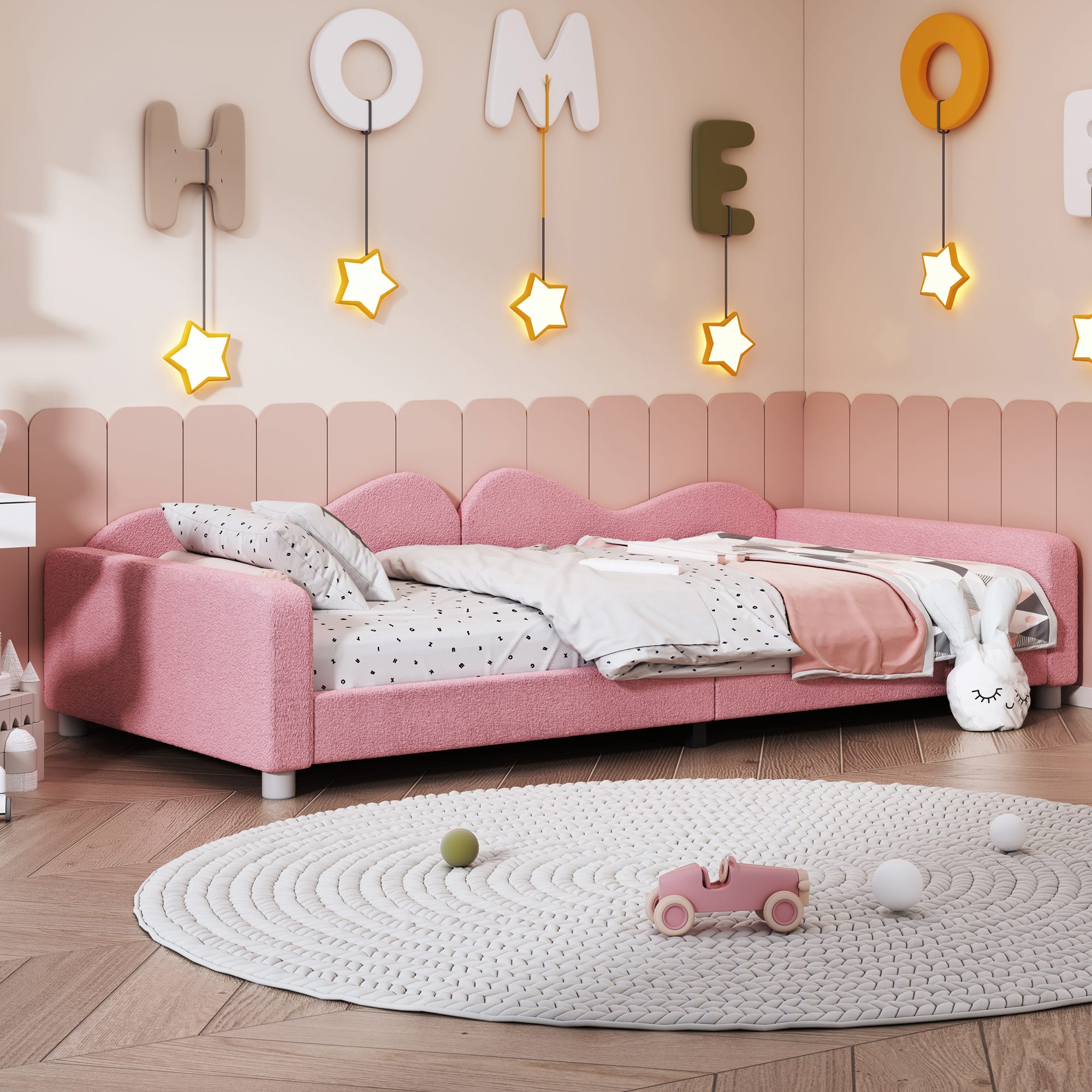 Lit rembourré Lit enfant Lit simple 90 x 200 cm - canapé-lit cadre en ... Lit rembourré Lit enfant Lit simple 90 x 200 cm - canapé-lit cadre en ...