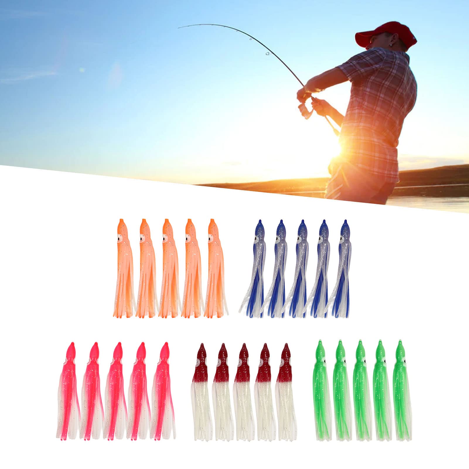 25 señuelos de pesca de diseño vívido, material de silicona, resistente ...