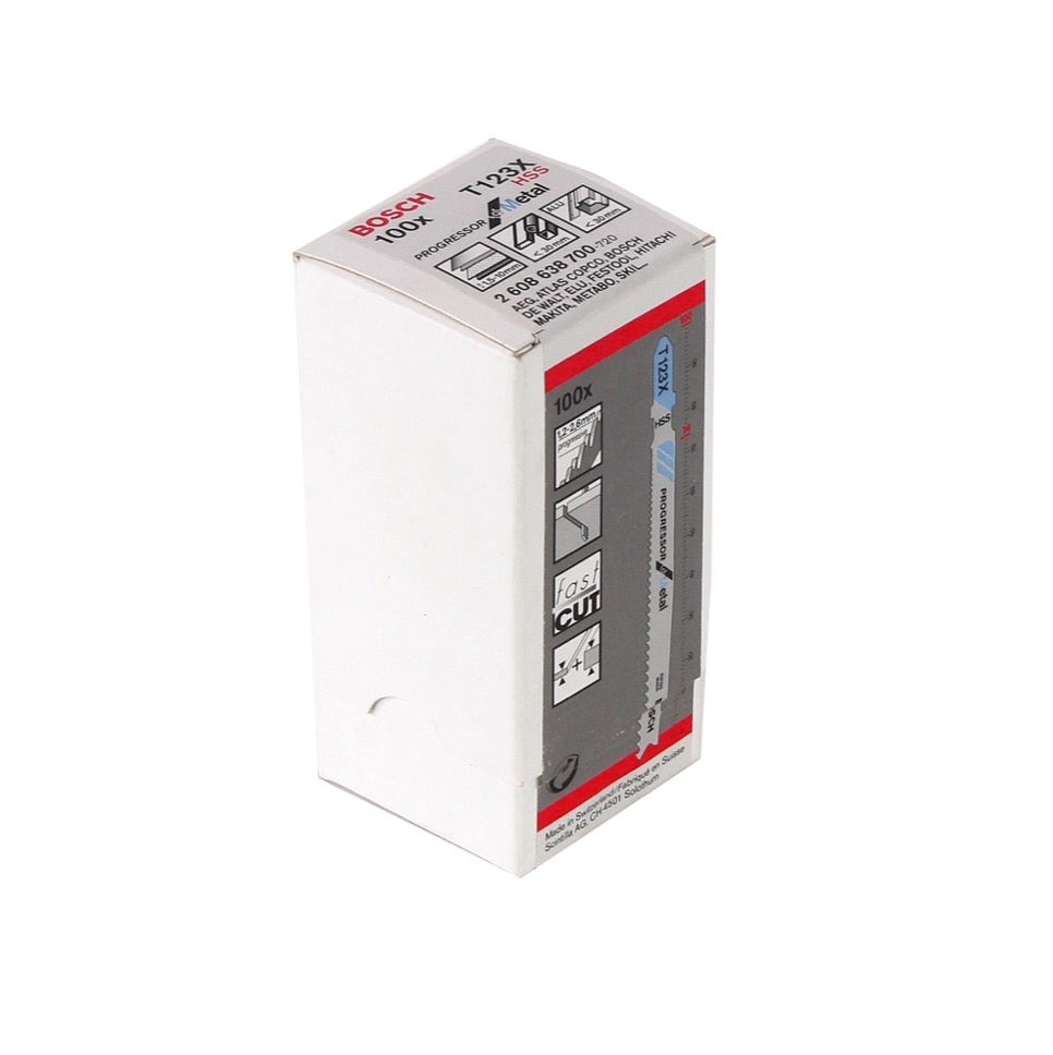 100 Lames Scie Sauteuse Hss Progressor Metal 100mm, Pas : 1,2-2,6mm T123Xf | Leroy Merlin