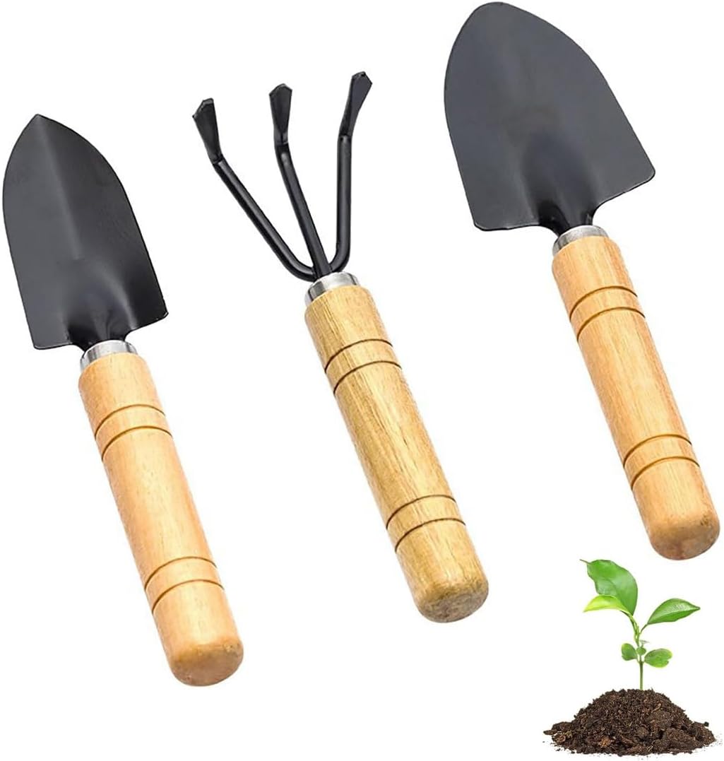 3 pcs ensemble Mini-Outils De Jardinage,Comprend Une Bêche, Un Râteau À ...