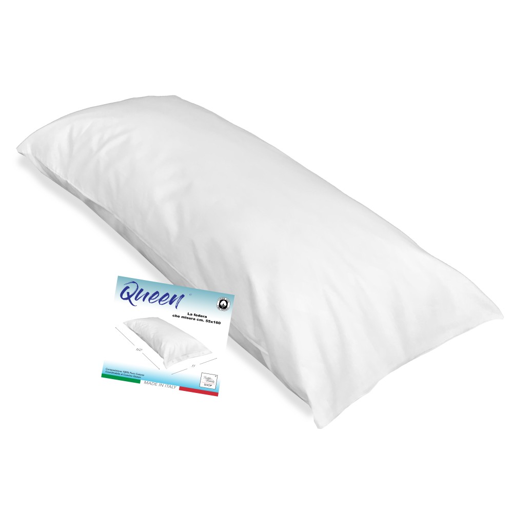 Taie d'oreiller QUEEN pour coussin de lit Maxi Size cm. 55 x 160 Blanc ...