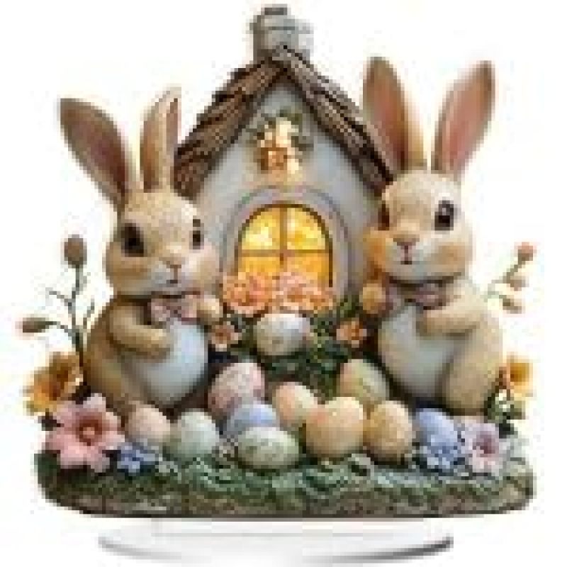 2D Pâques Bunny Adornment, Acrylic Pâques Rabbit Statue, Pâques Bureau ...