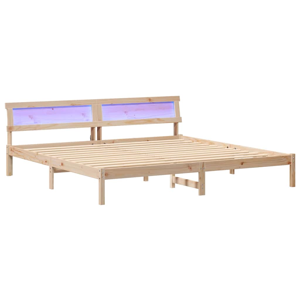 Estructura de cama Marrón 180 x 200 cm Madera de pino macizo | Leroy Merlin
