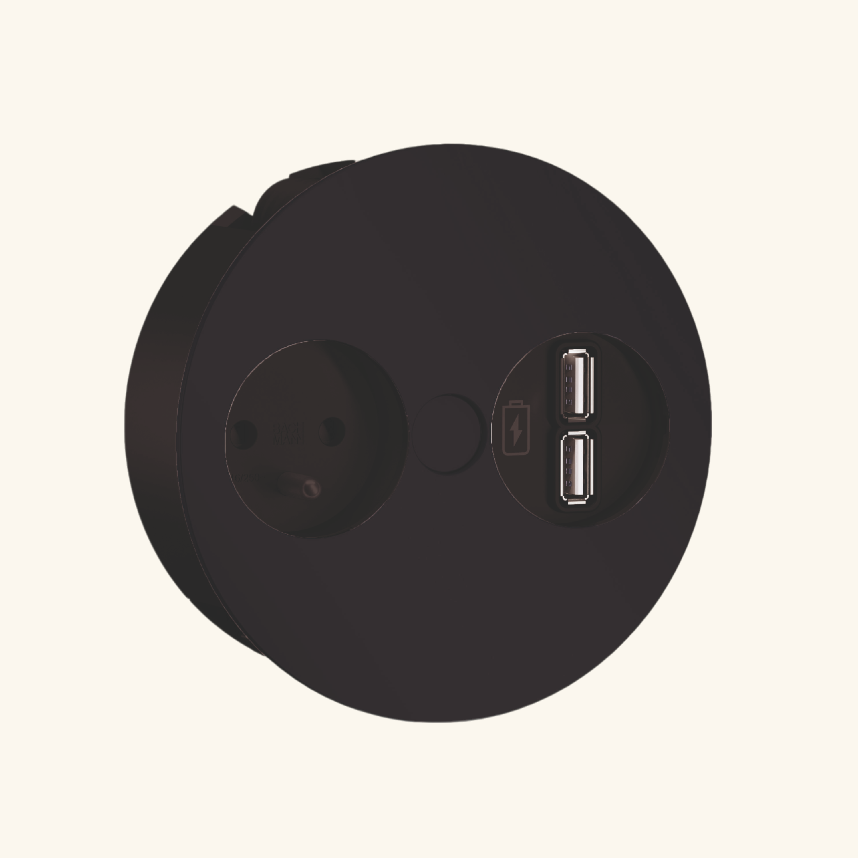 Prise plan de travail DELTA - Multiprise 1 prise + 2 USB-A à encastrer ...