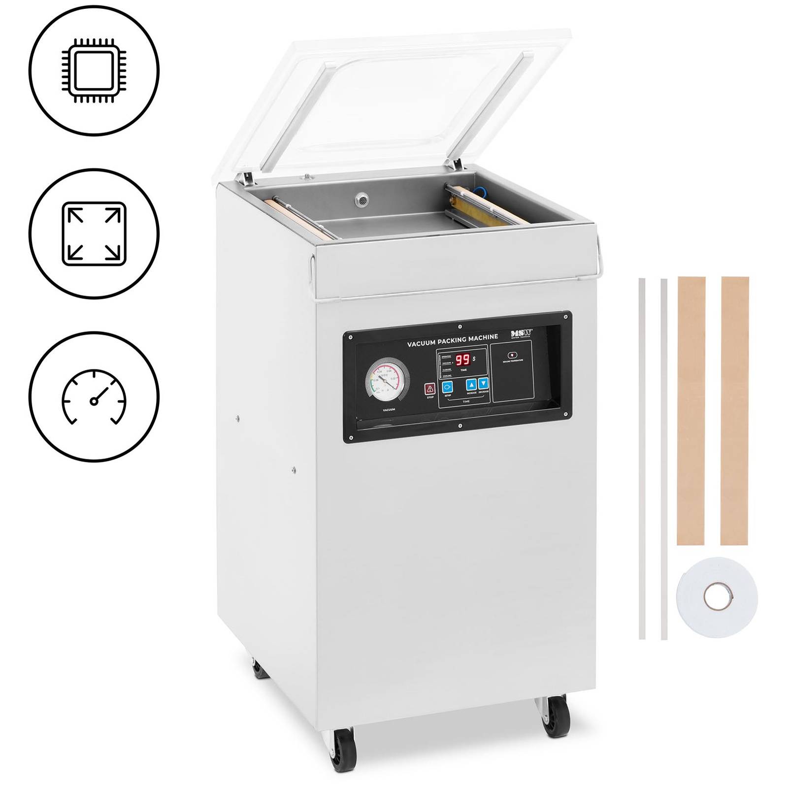 Emballeuse sous vide - MSW - Puissance : 900 W - Largeur du sac : 40 cm ...