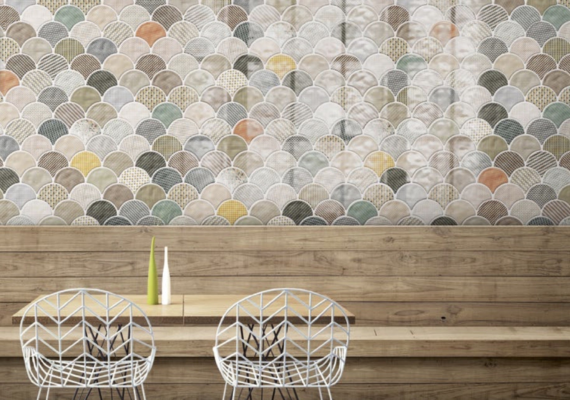 Carrelage Écaille de Poisson SCALE 30,7x30,7 Scale Gloss Patchwork | Leroy Merlin